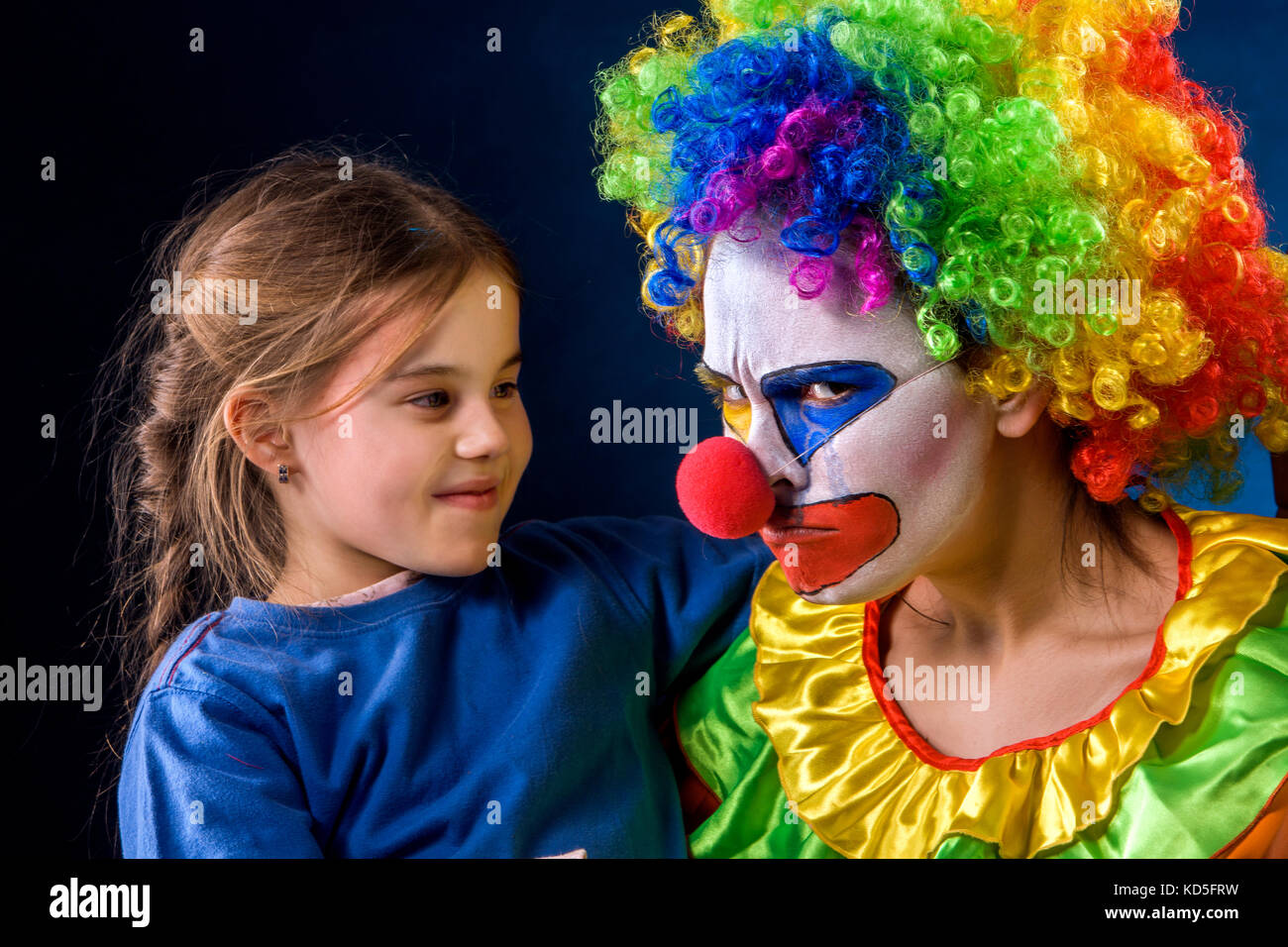 Single parent family. Mom after work birthday clown .Adult child ...