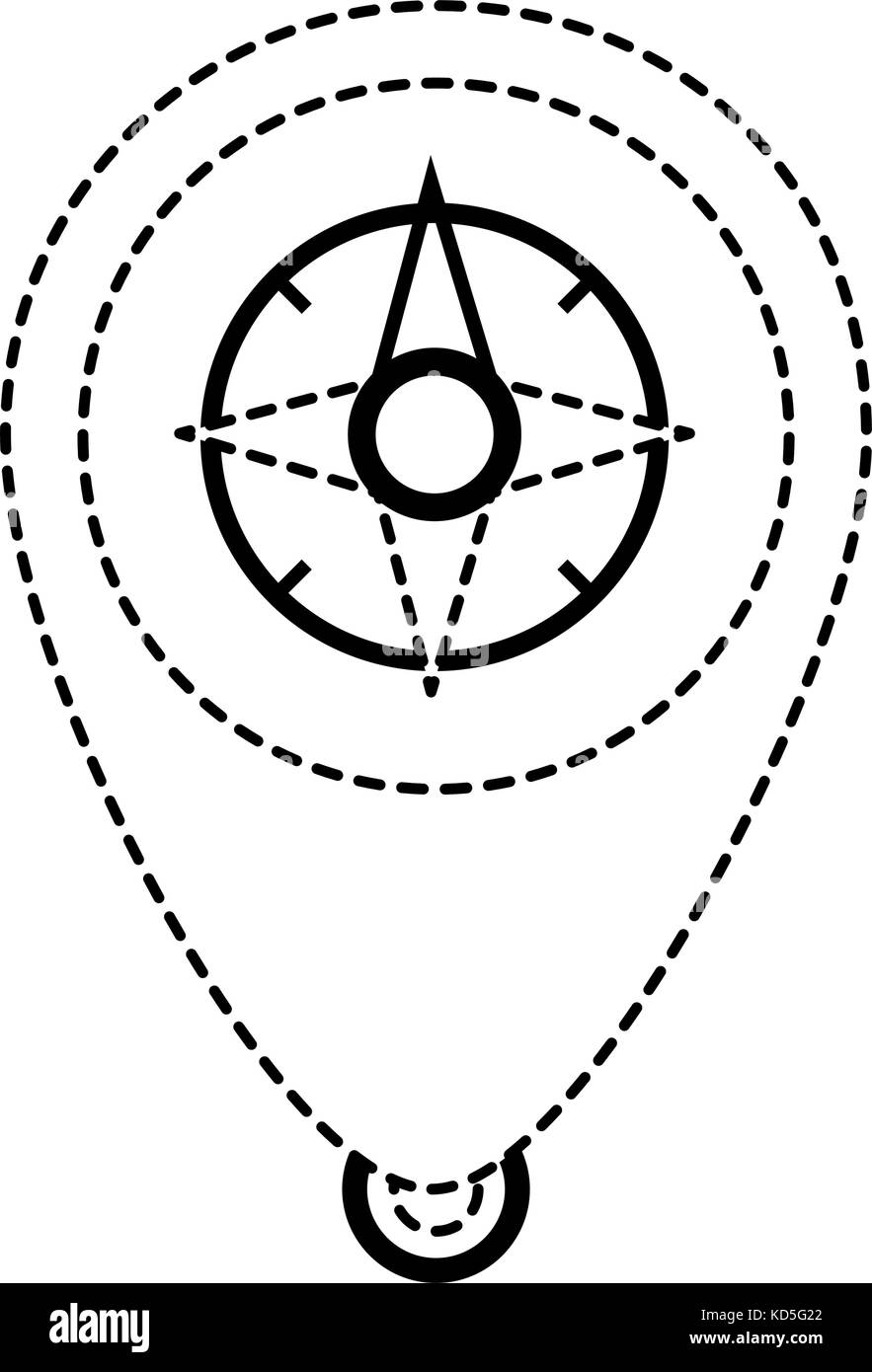 pointer location with compass vector illustration design Stock Vector ...