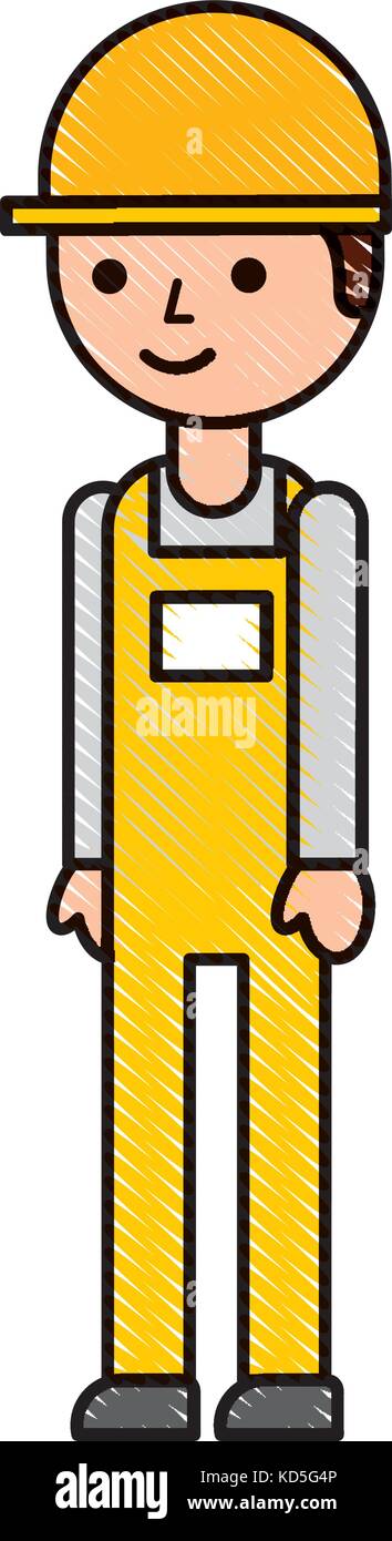 logistic worker man cartoon with uniform and helmet Stock Vector Image ...