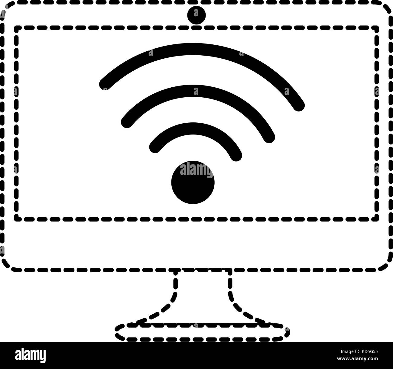 computer display with wifi signal vector illustration design Stock ...