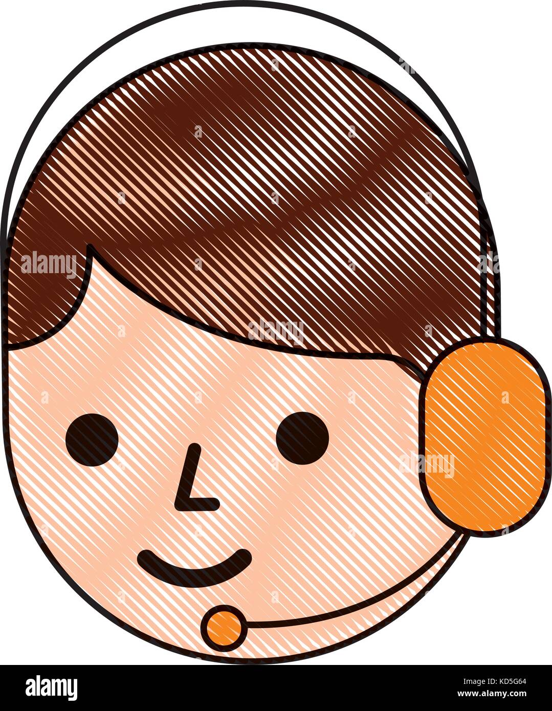 cartoon operator call center using headphones microphone Stock Vector ...