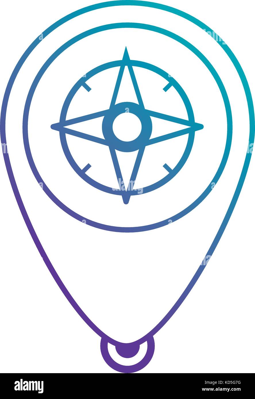 pointer location with compass vector illustration design Stock Vector ...