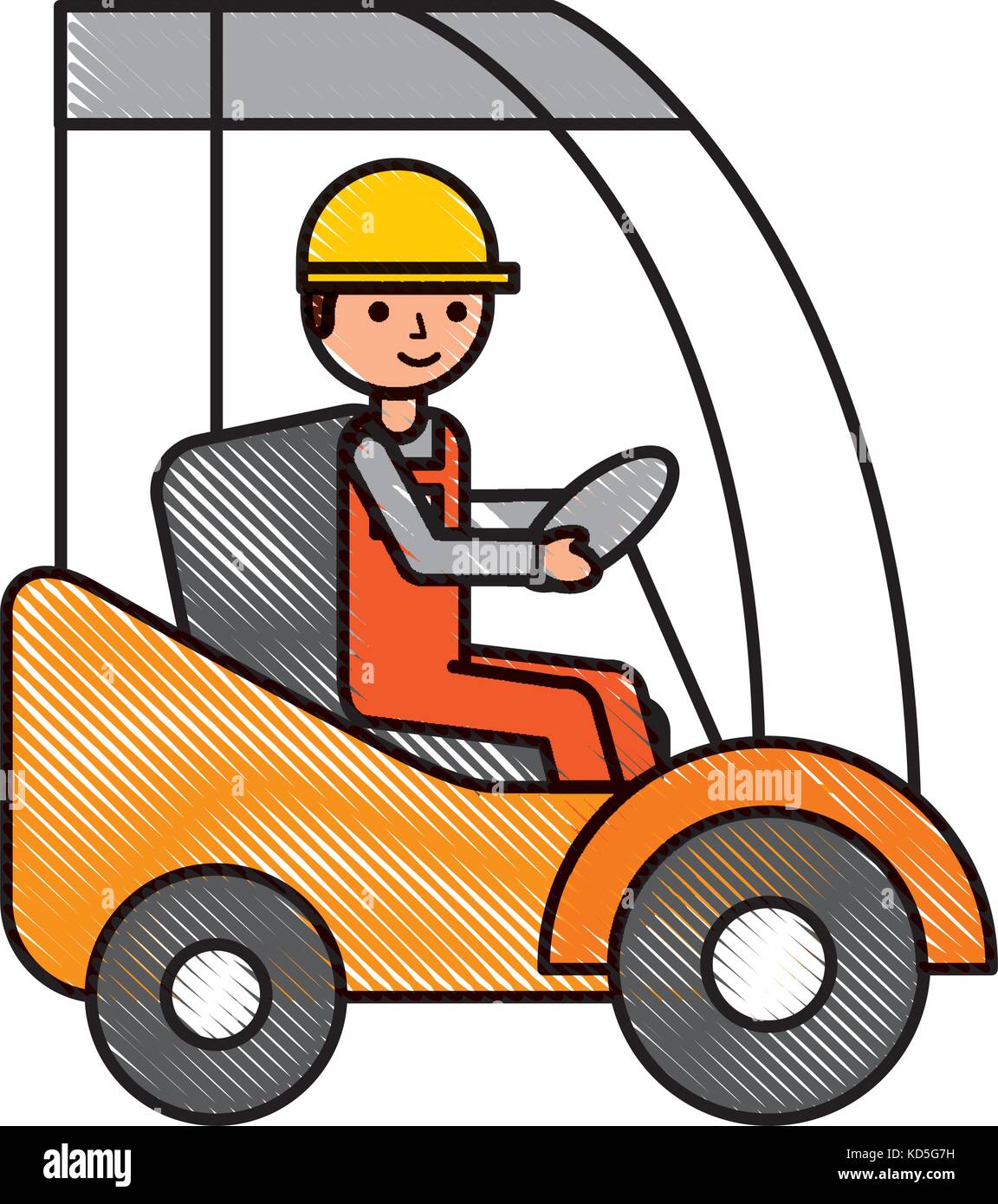 man driving a delivery truck logistic working Stock Vector Image & Art ...