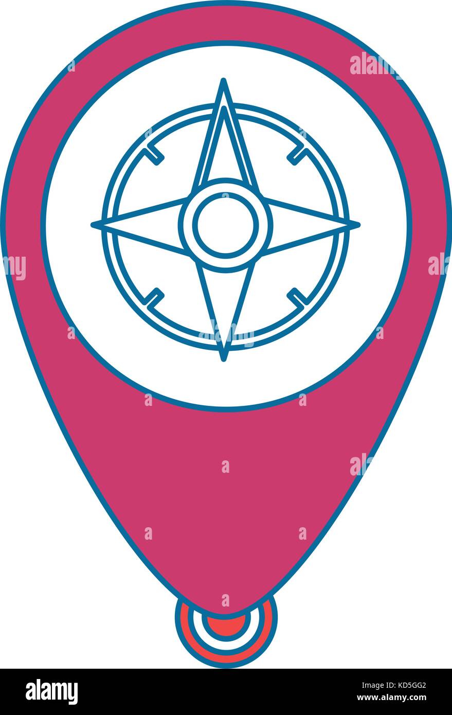 pointer location with compass vector illustration design Stock Vector ...