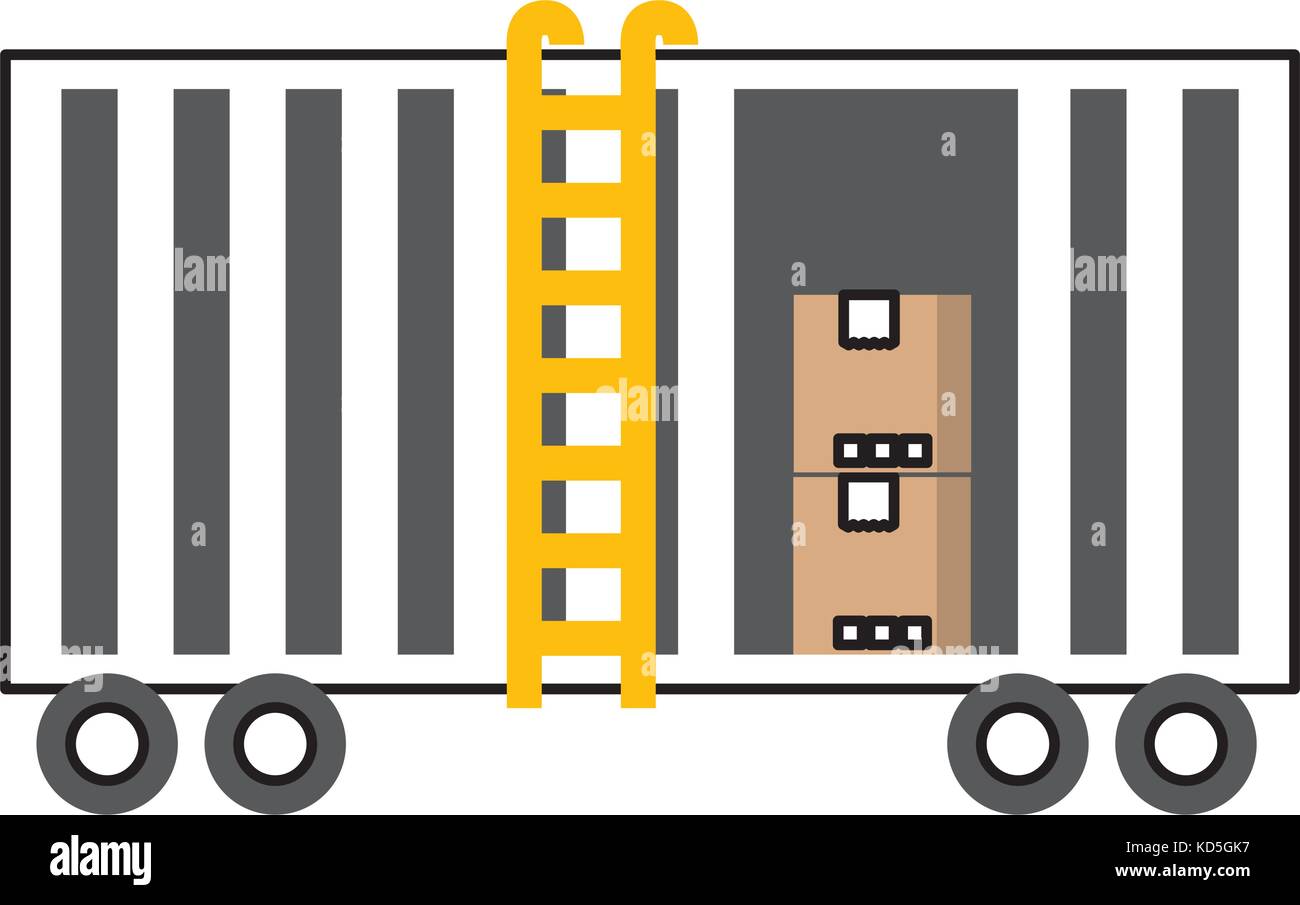 freight train cargo car container and boxes logistics transport design ...
