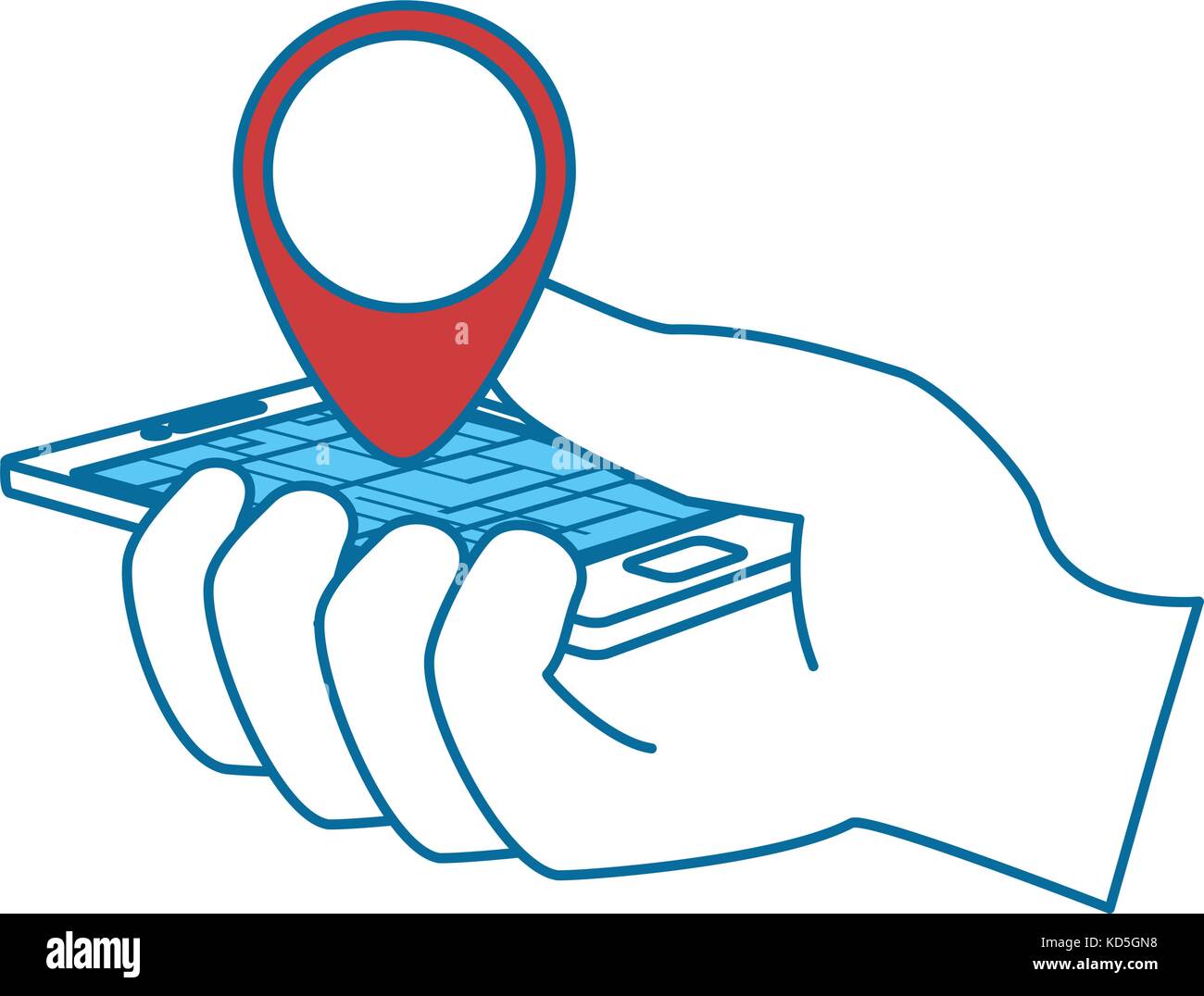 hand user with smartphone device isolated icon vector illustration ...