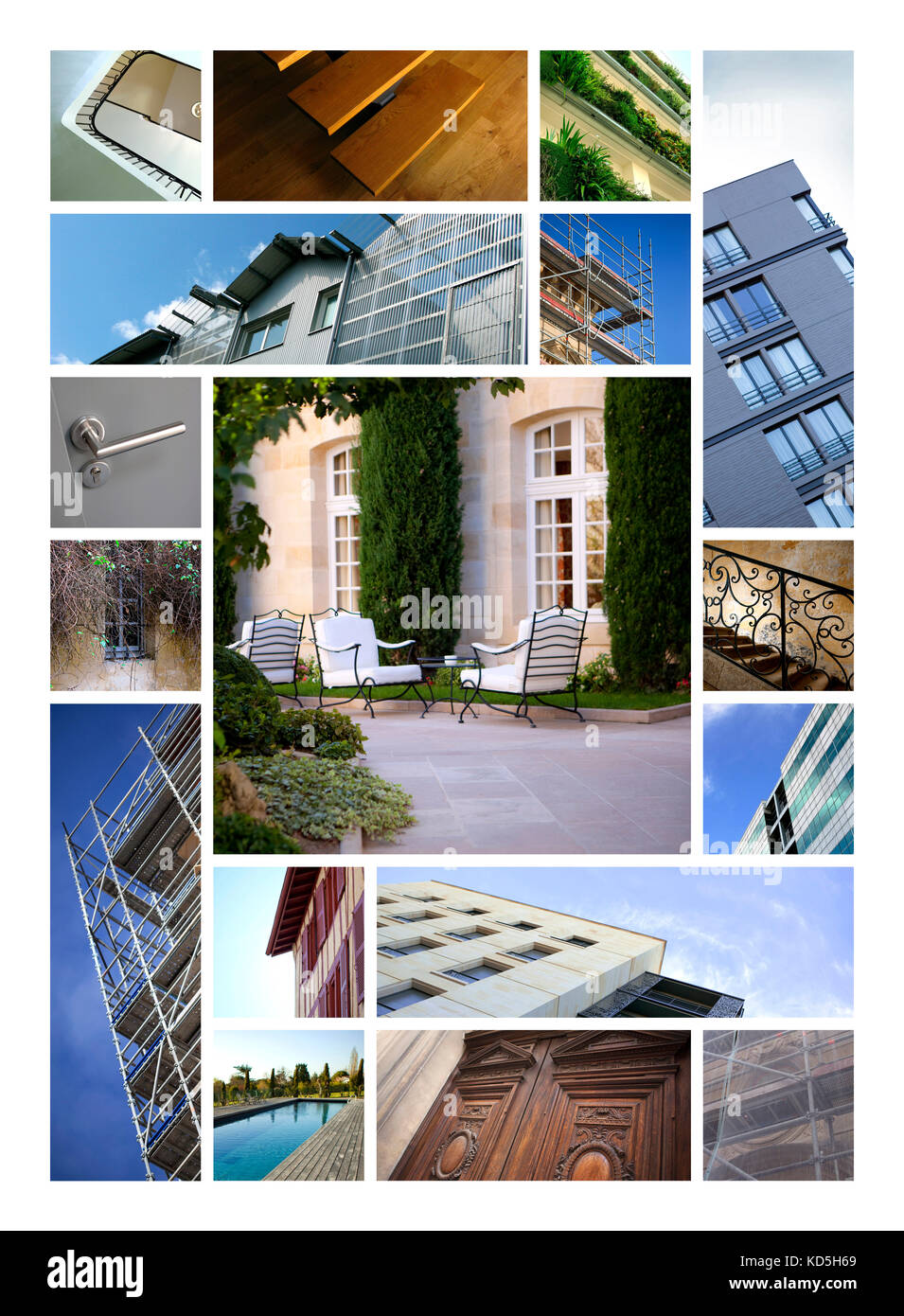 Architecture houses and buildings on a collage Stock Photo - Alamy