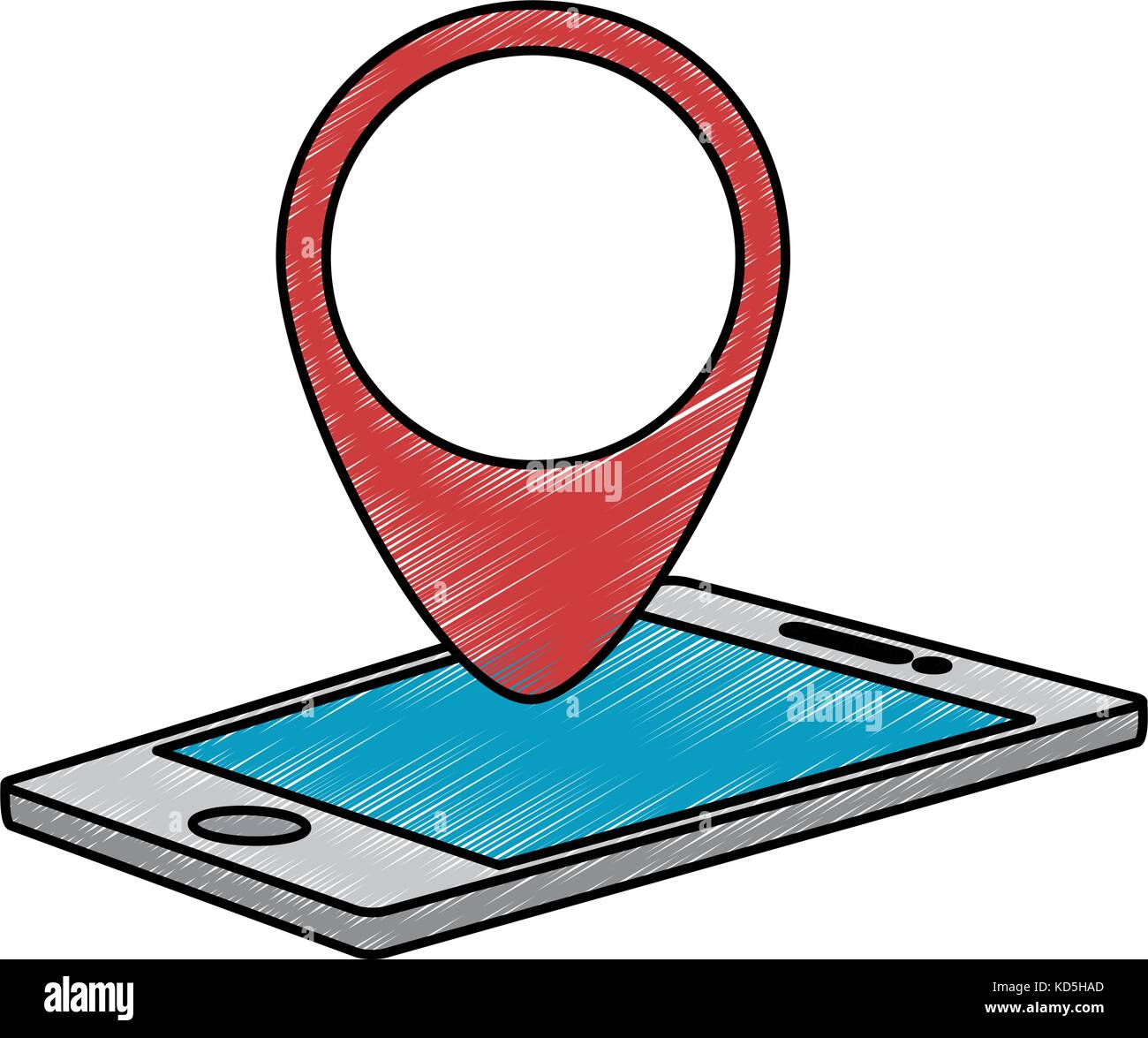 smartphone with pointer location isolated icon vector illustration ...
