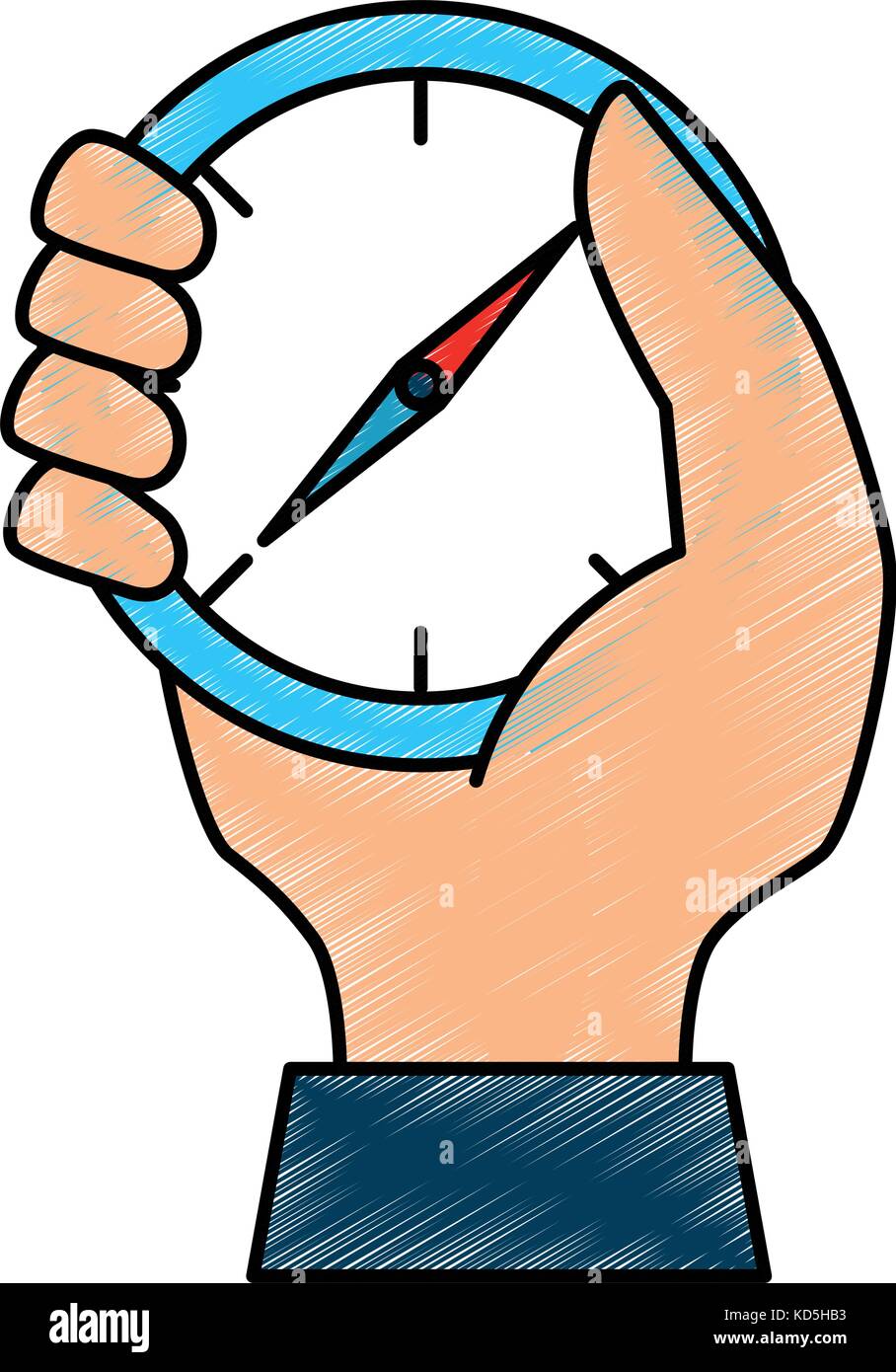 hand human with chronometer timer isolated icon vector illustration ...