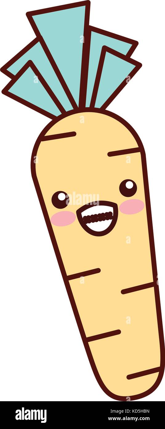 kawaii carrot vegetable fresh food cartoon Stock Vector Image & Art - Alamy