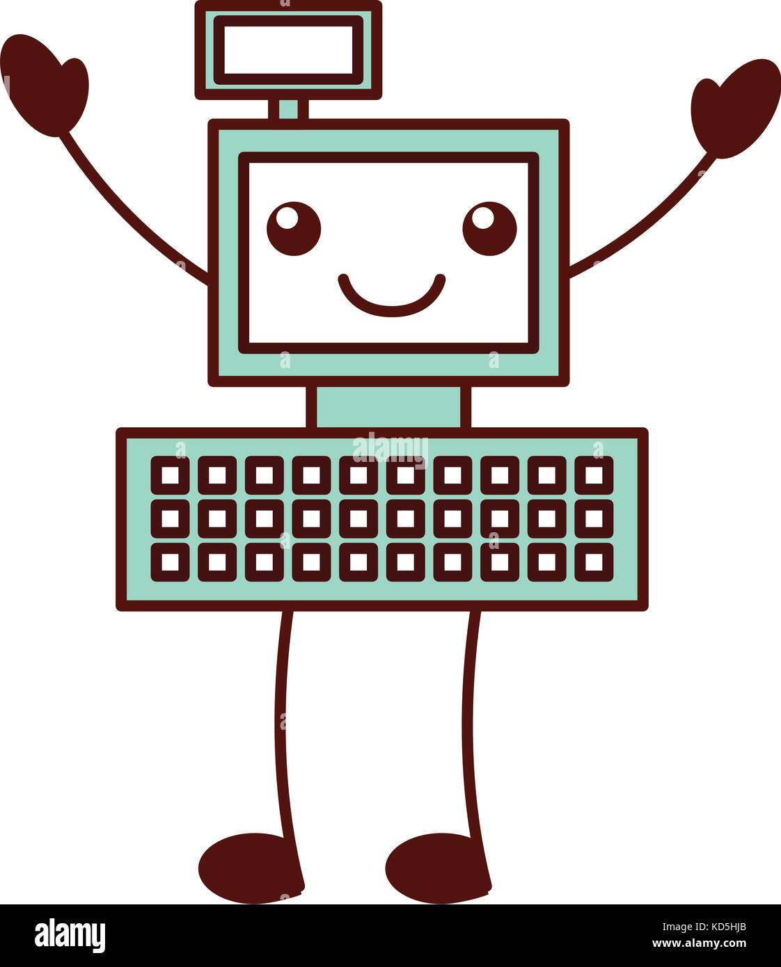 kawaii cash register machine keypad display cartoon Stock Vector Image ...