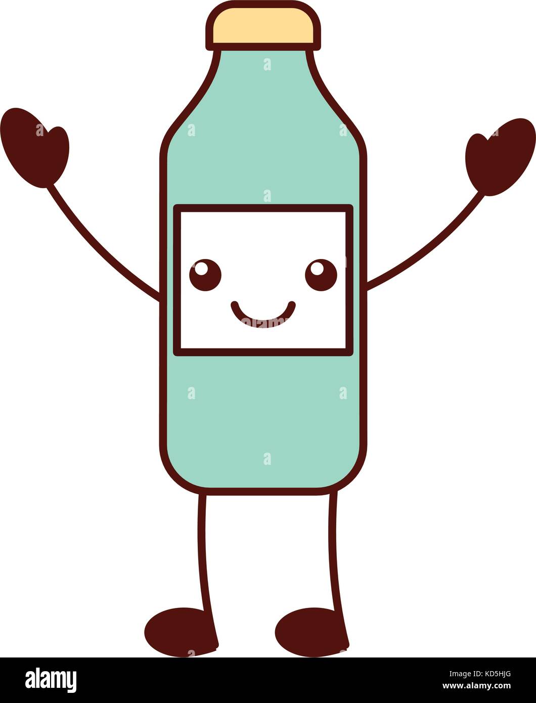 kawaii bottle sausage market condiment cartoon Stock Vector Image & Art ...