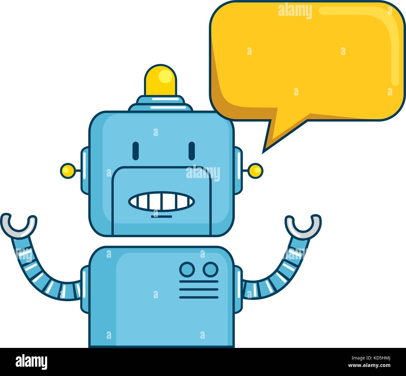 electronic robot with speech bubble character vector illustration ...