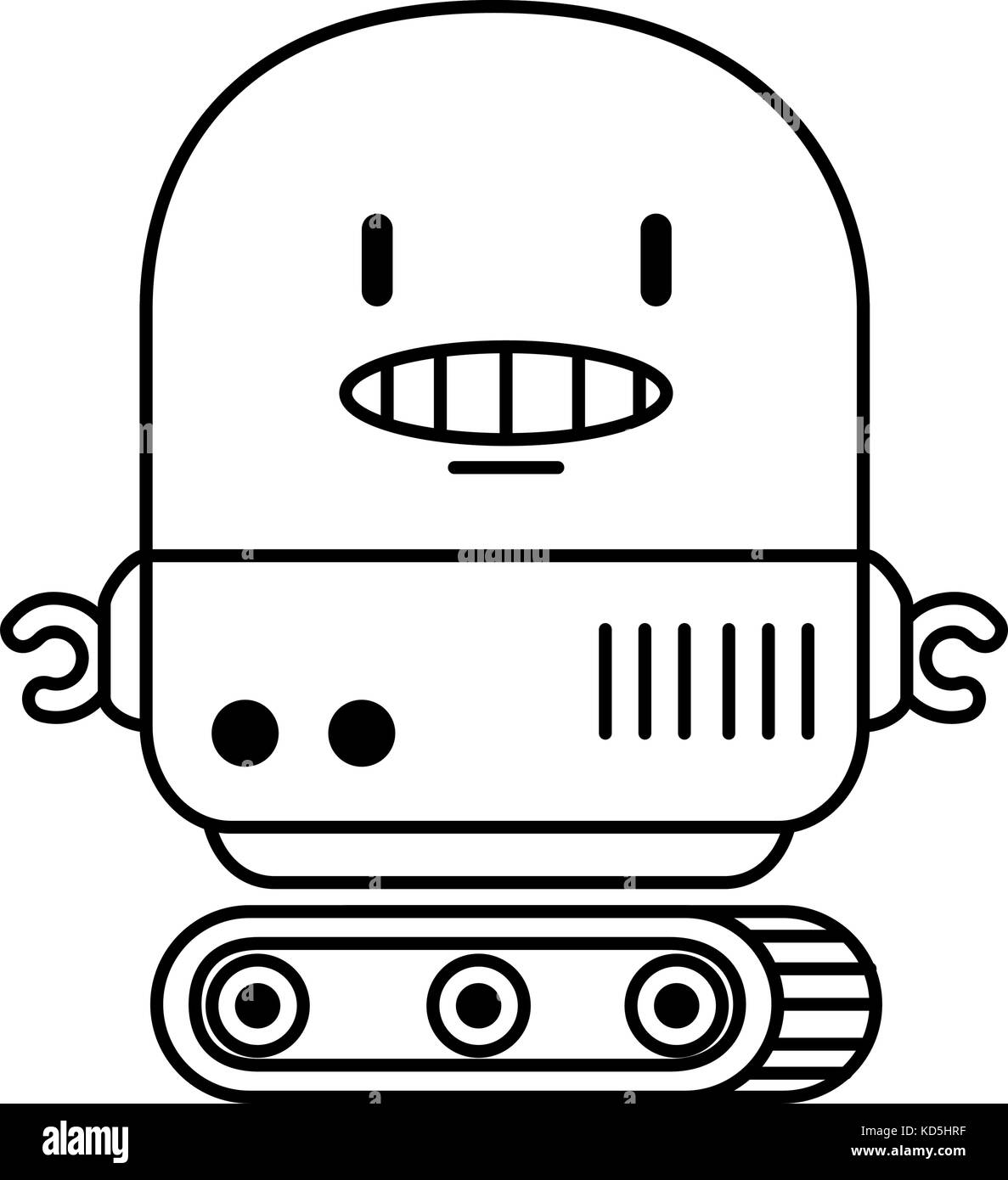 electronic robot with wheels vector illustration design Stock Vector ...