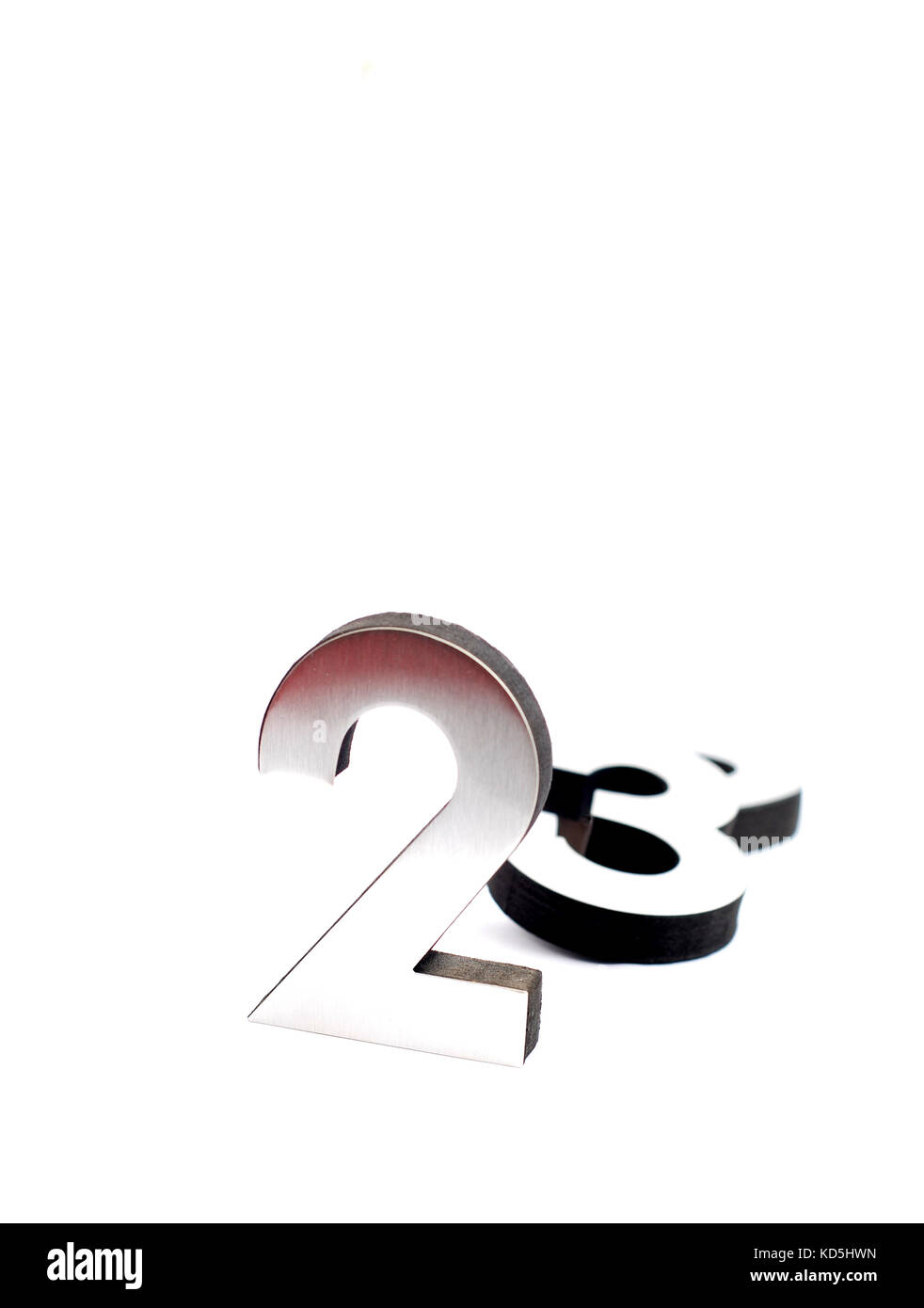 Picture of a Number 2 on white background Stock Photo - Alamy
