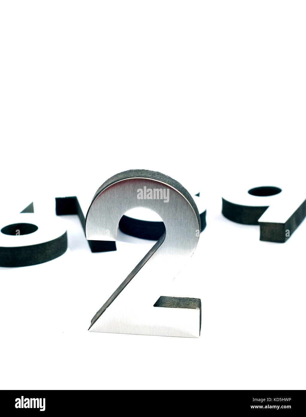 Picture of a Number 2 on white background Stock Photo - Alamy