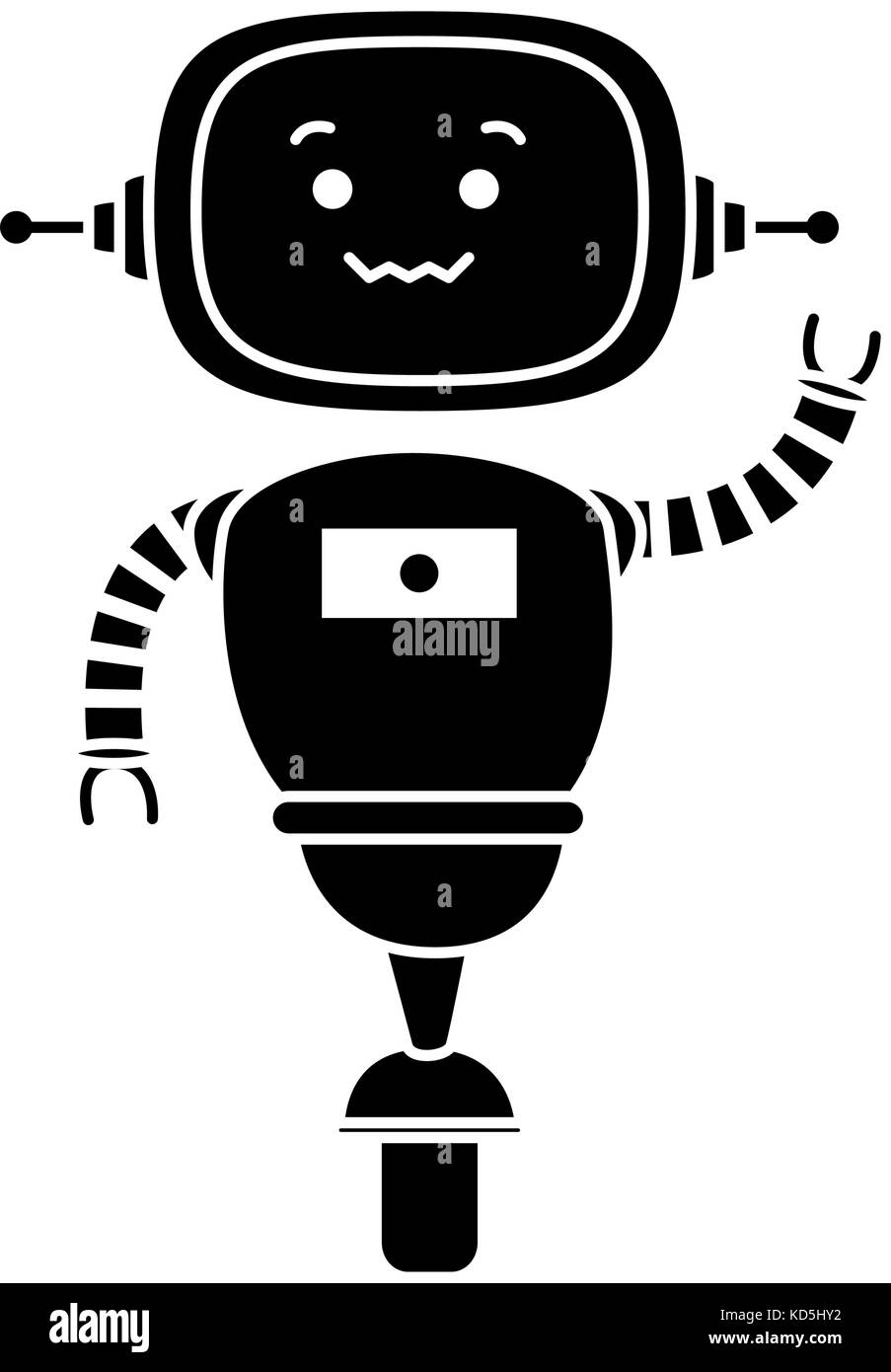 electronic robot with wheels vector illustration design Stock Vector ...