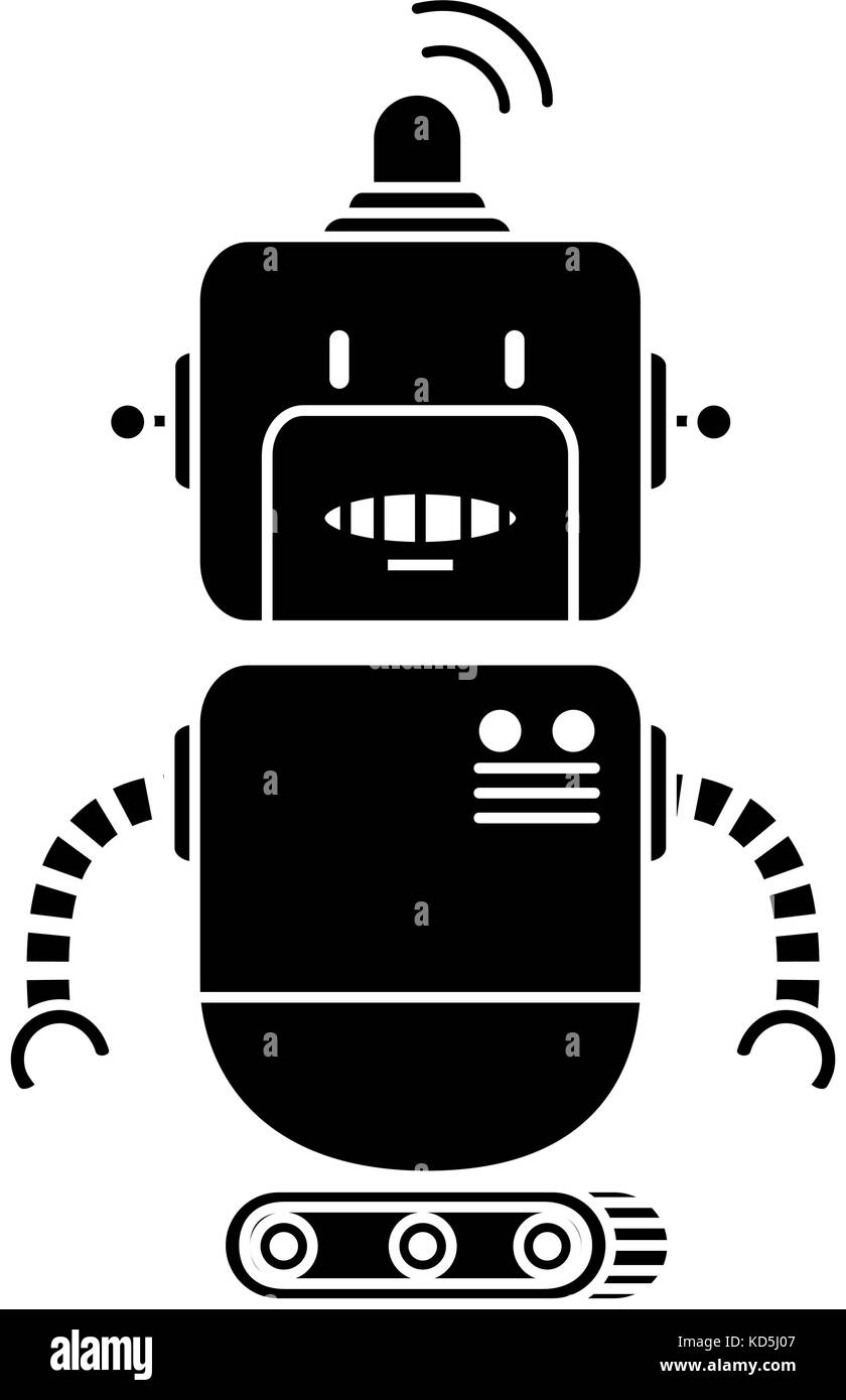 electronic robot with wheels vector illustration design Stock Vector ...