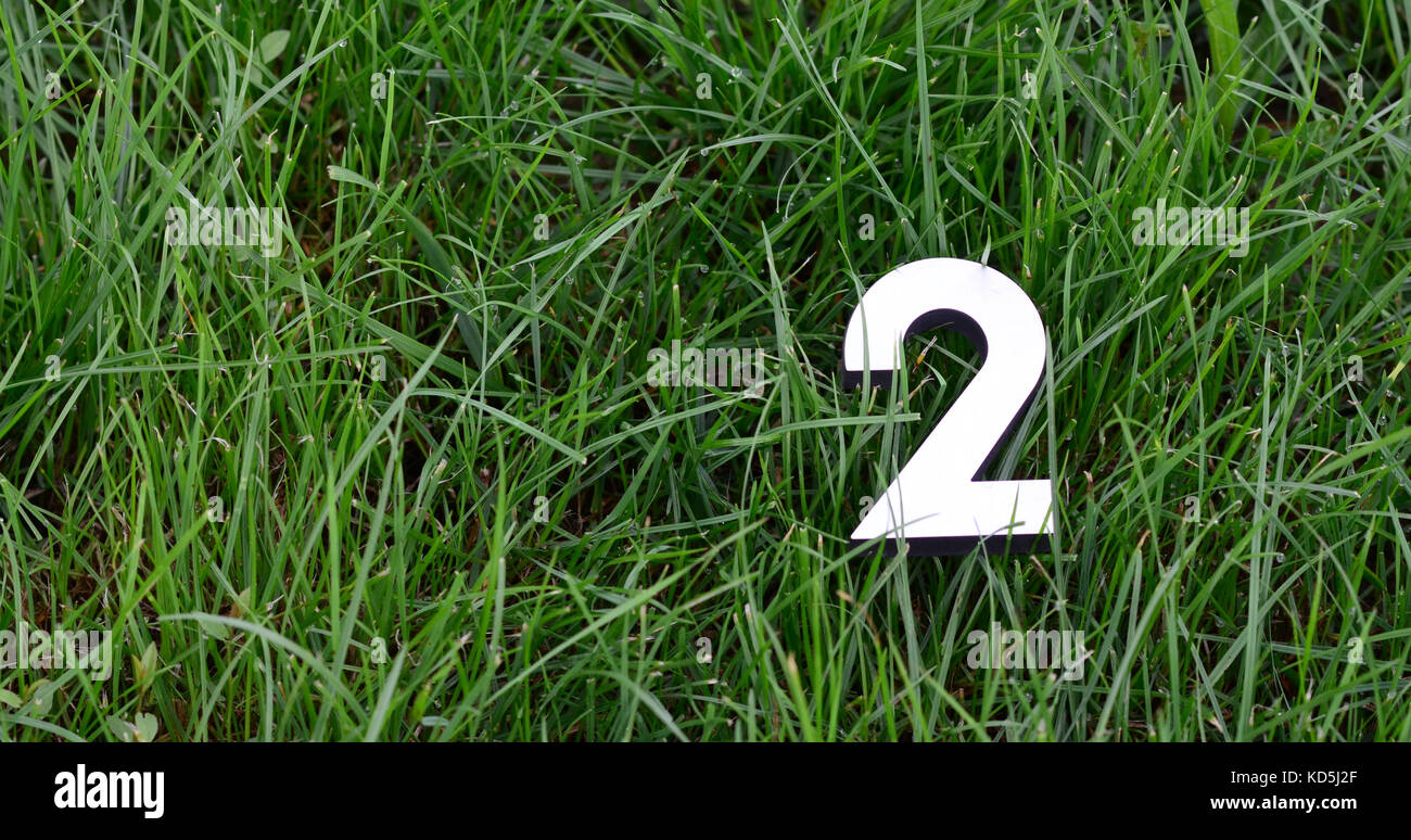 Picture of a Numbers on a fresh green grass Stock Photo - Alamy