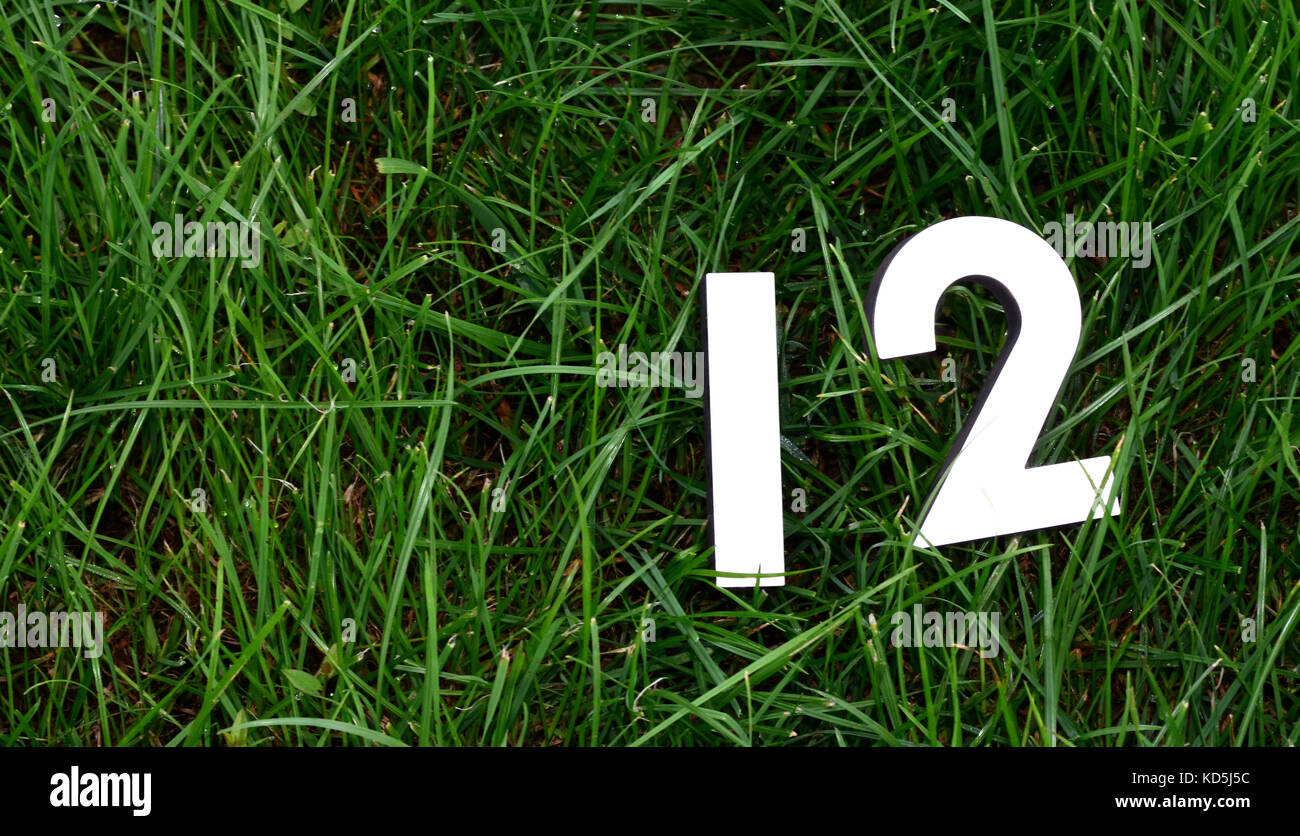 Picture of a Numbers on a fresh green grass Stock Photo - Alamy
