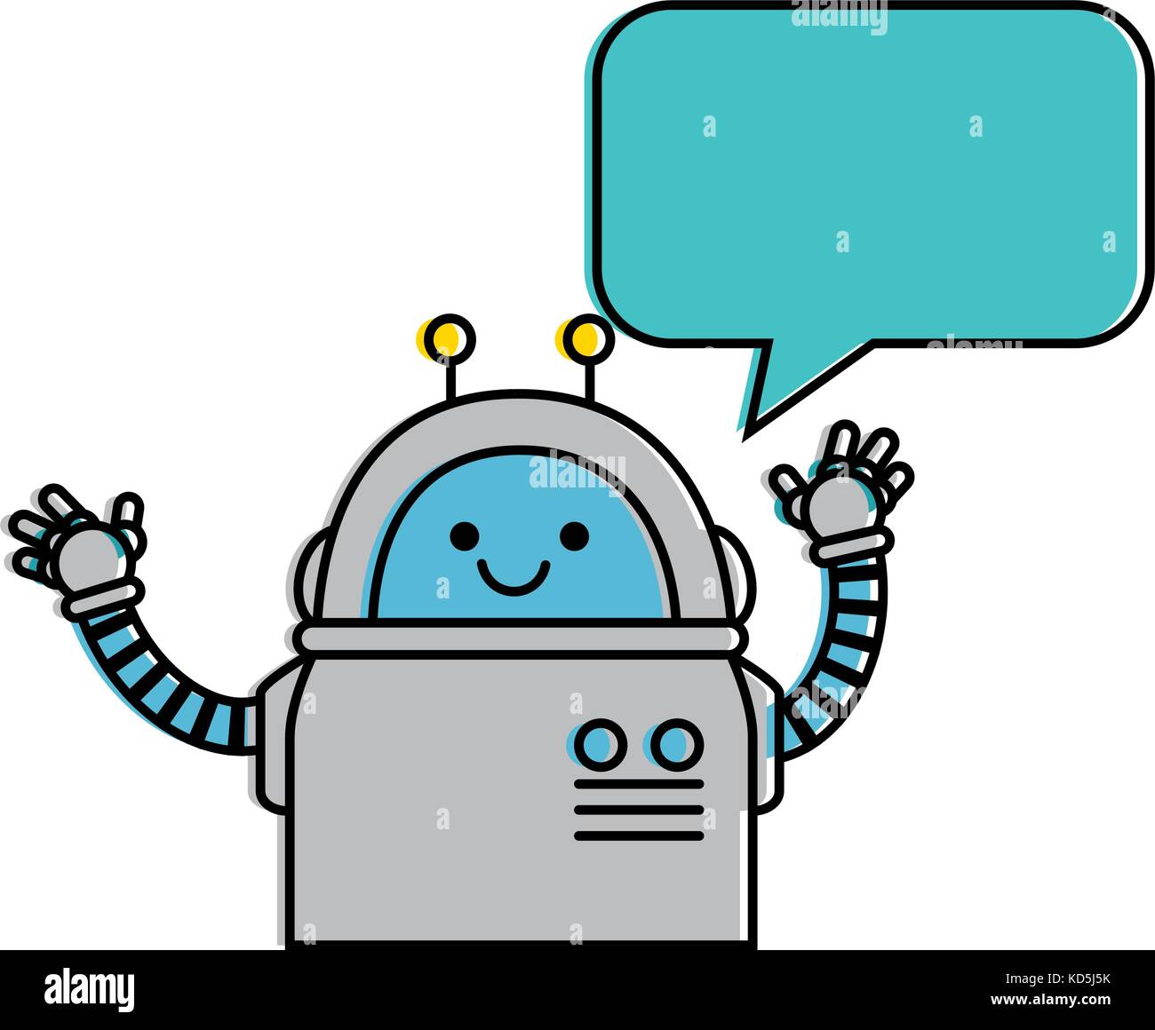 electronic robot with speech bubble character Stock Vector Image & Art ...