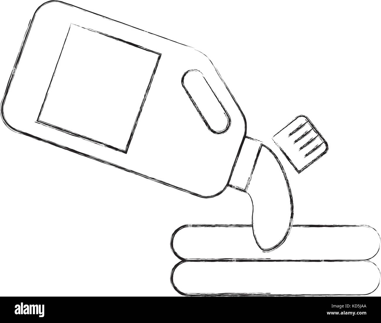 plastic container with laundry detergent spill on clothes Stock Vector ...