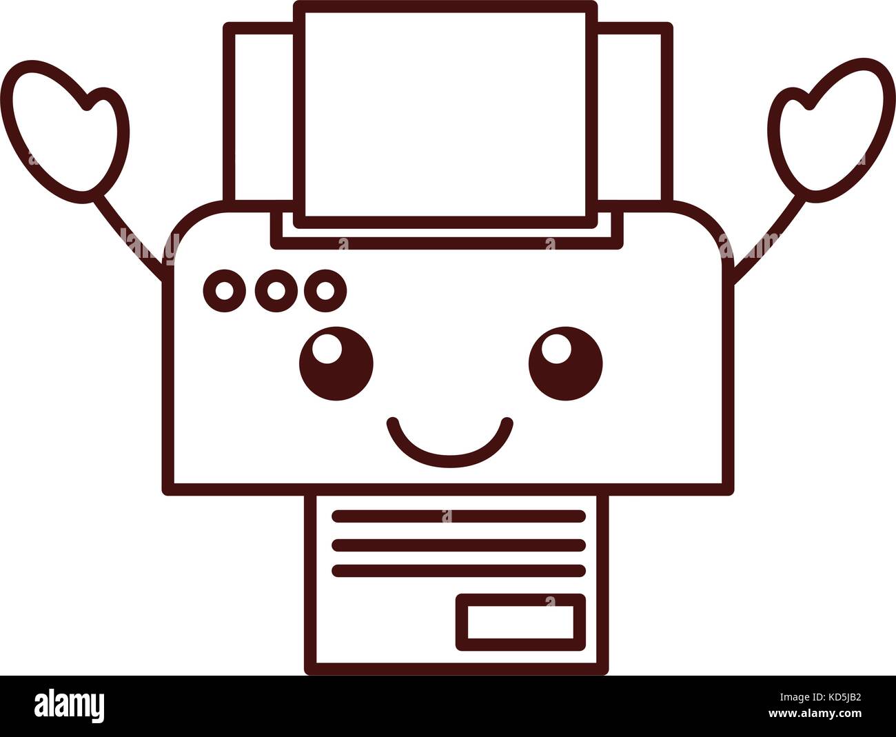 cartoon printer device paper copy sheet technology Stock Vector Image ...