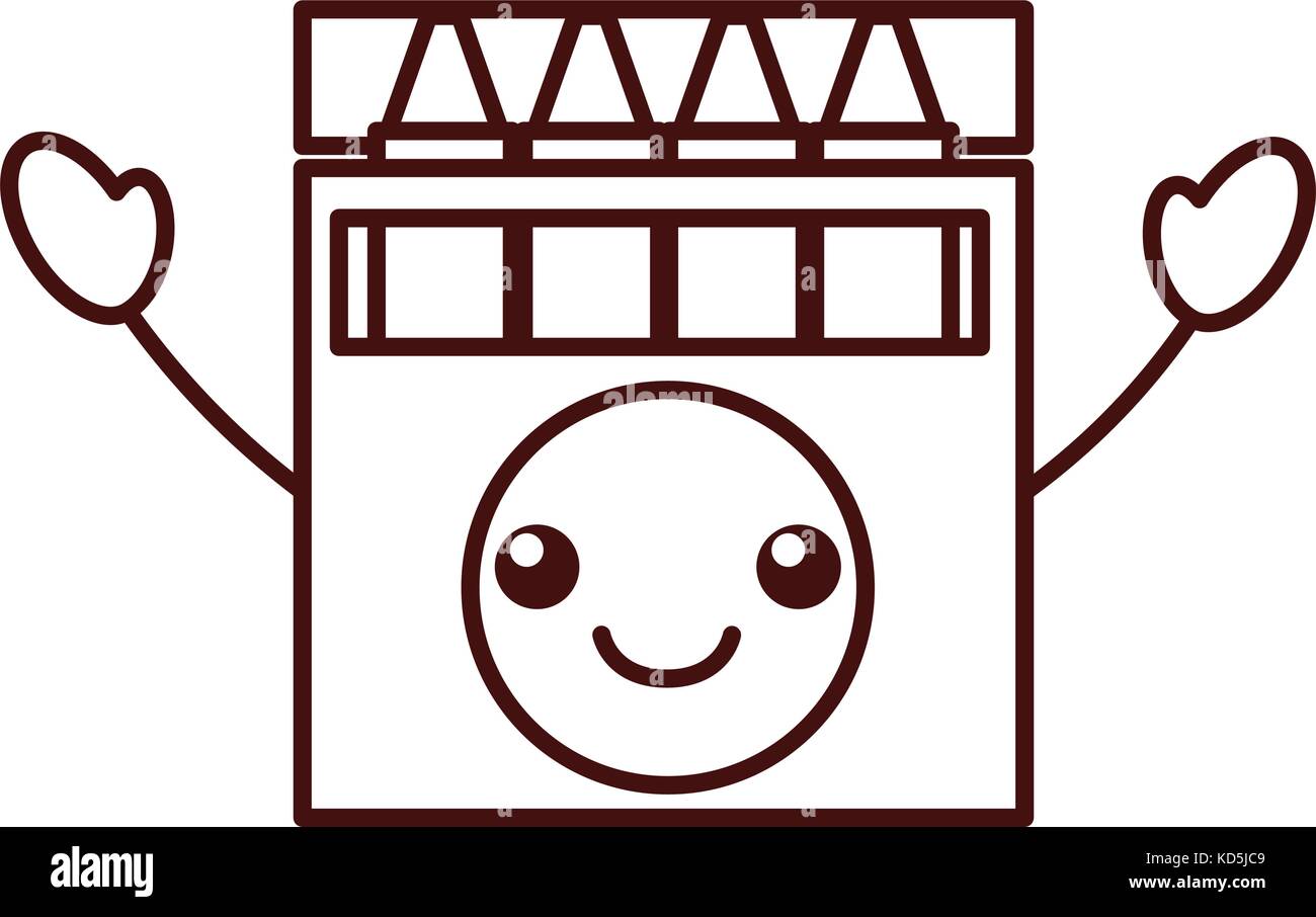 kawaii color box graphic design tool abstract creative cartoon Stock ...
