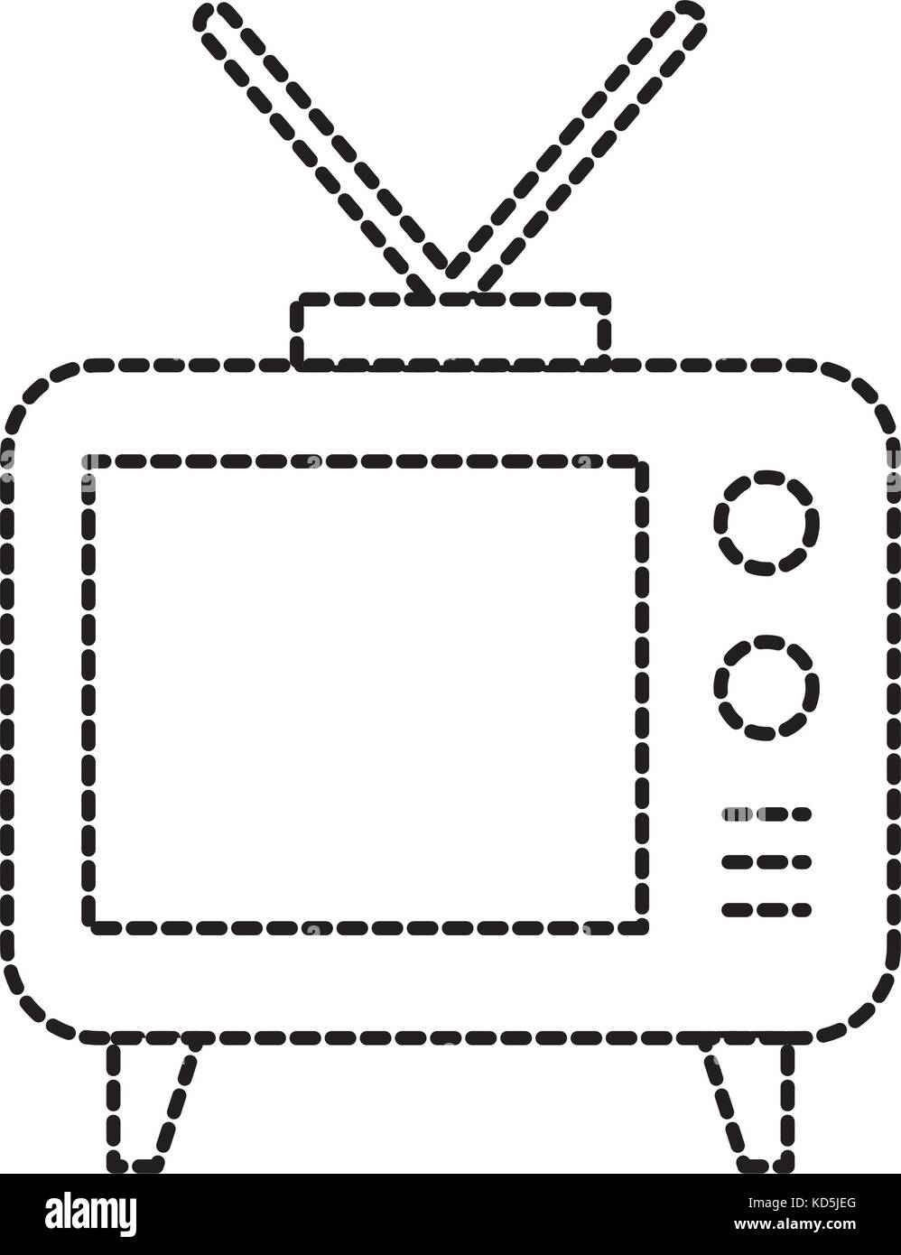 electronic tv with antenna emission communication Stock Vector Image ...