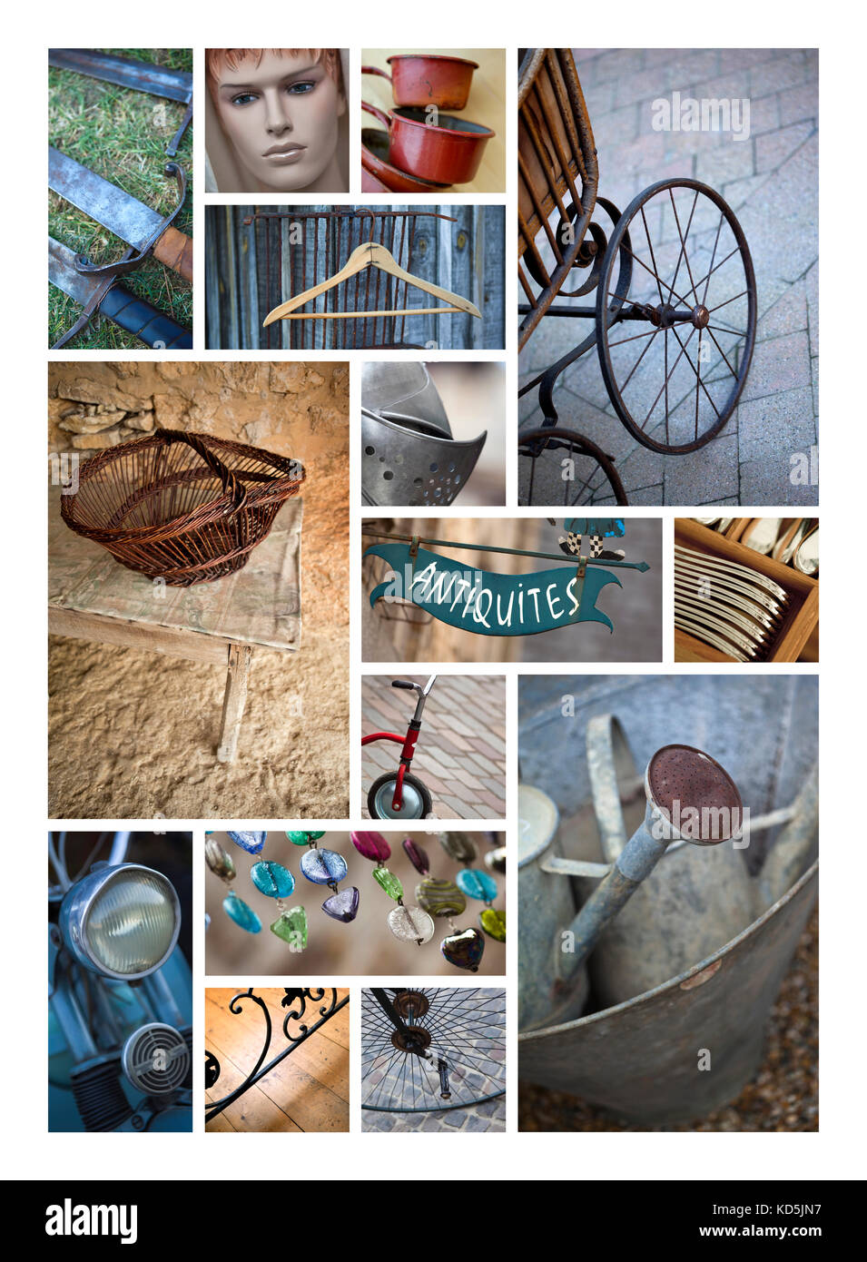 Old objects and antiques at flea markets in France Stock Photo - Alamy