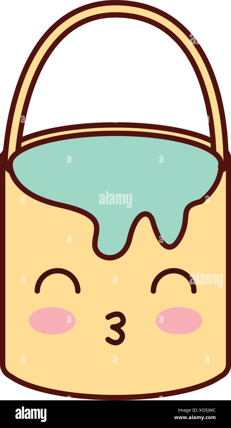 kawaii bucket color design cheerful cartoon Stock Vector Image & Art ...
