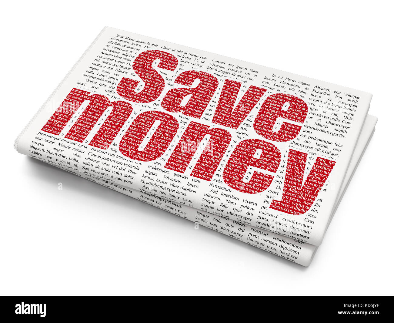 Currency concept: Save Money on Newspaper background Stock Photo - Alamy