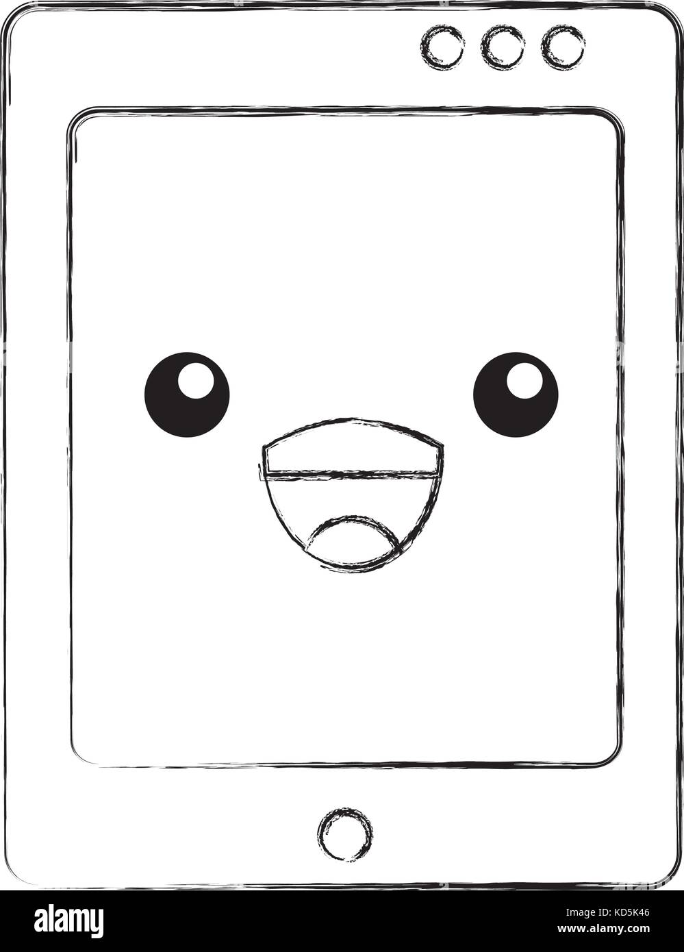 kawaii tablet device technology cartoon Stock Vector Image & Art - Alamy