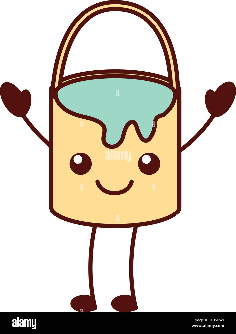 kawaii bucket color design cheerful cartoon Stock Vector Image & Art ...