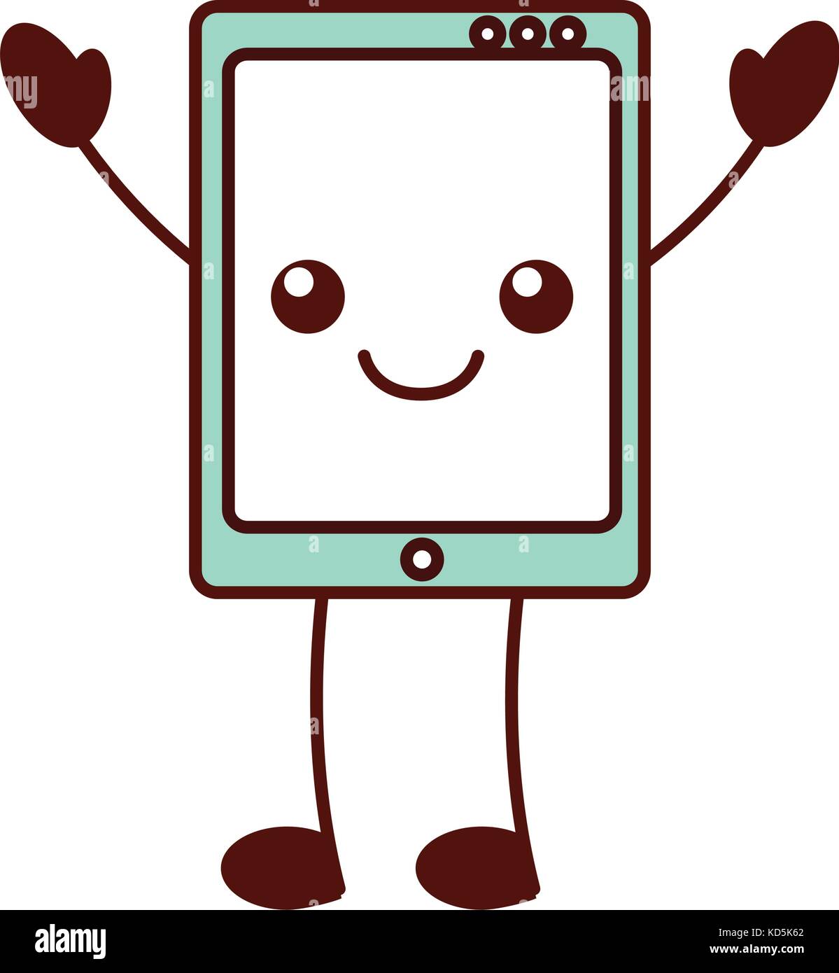kawaii tablet device technology cartoon Stock Vector Image & Art - Alamy