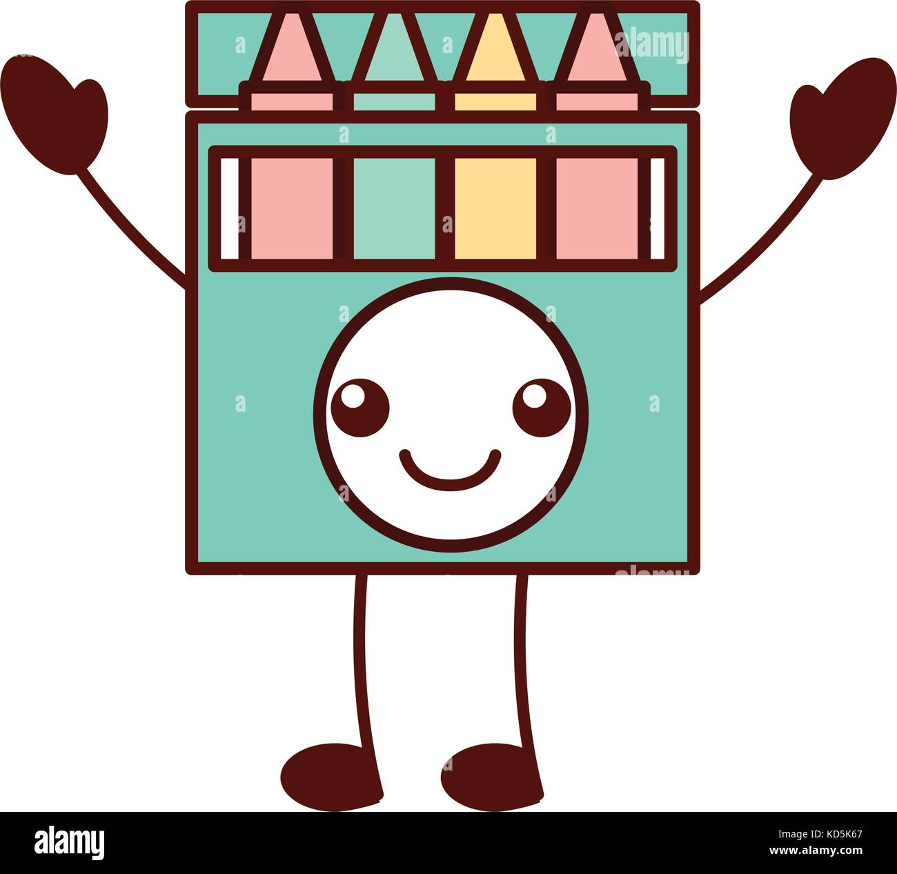 kawaii crayon box graphic design creative cartoon Stock Vector Image ...