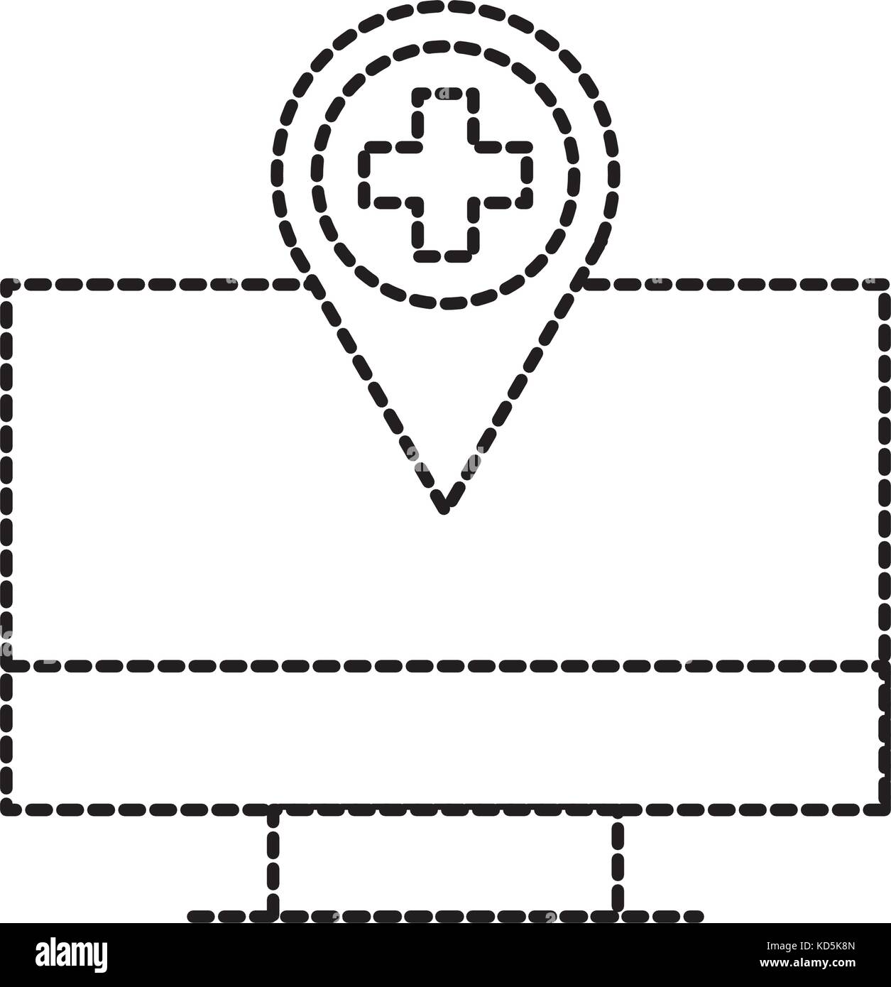 computer monitor with hospital pointer map navigation Stock Vector ...