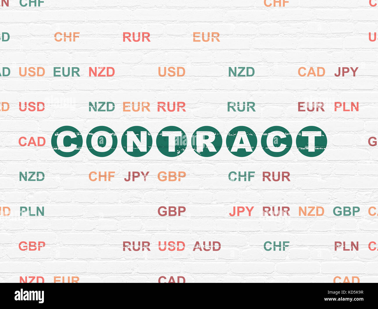 Finance concept: Contract on wall background Stock Photo - Alamy