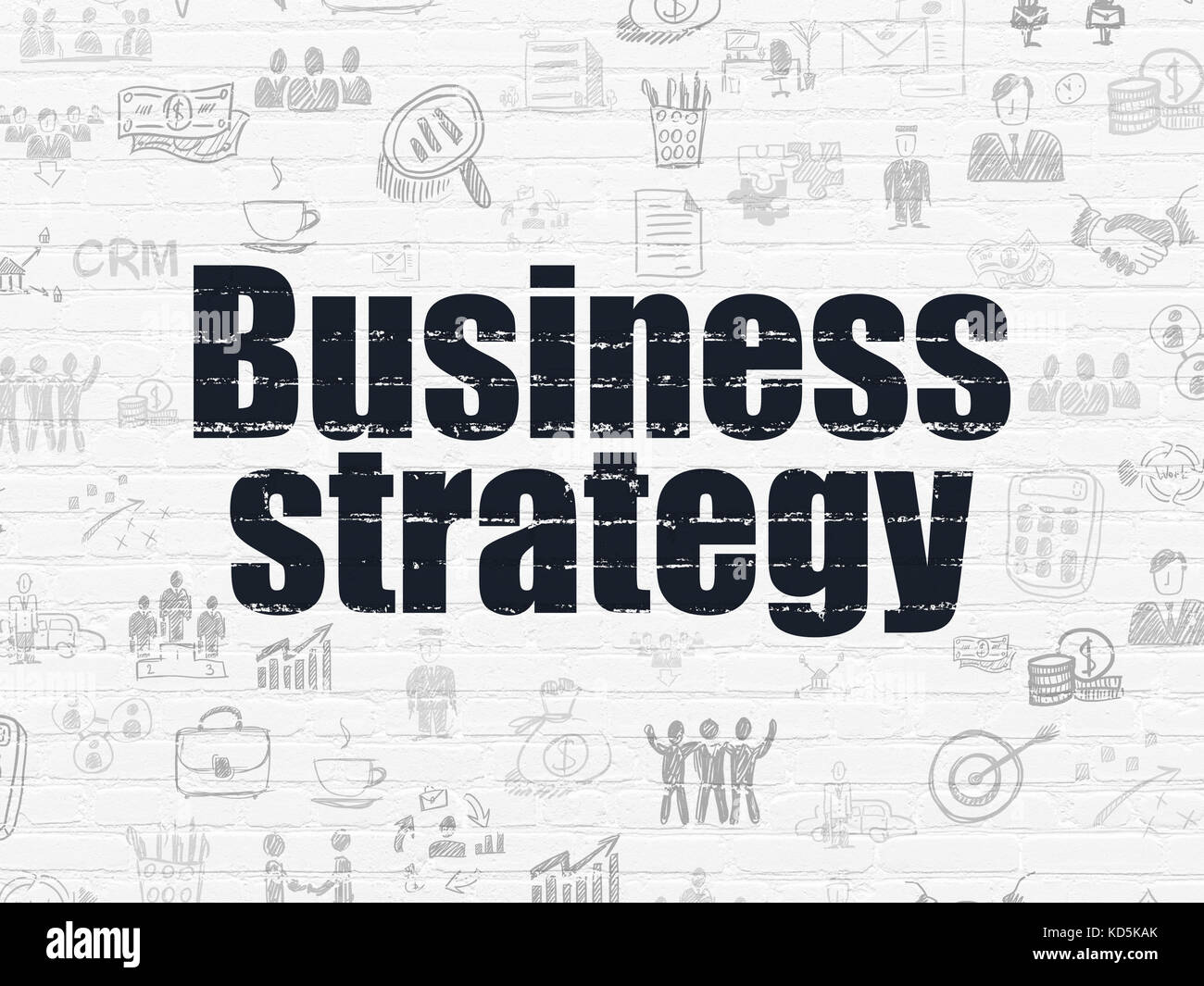 Business concept: Business Strategy on wall background Stock Photo - Alamy