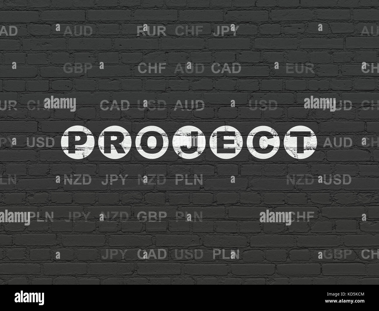 Business concept: Project on wall background Stock Photo - Alamy
