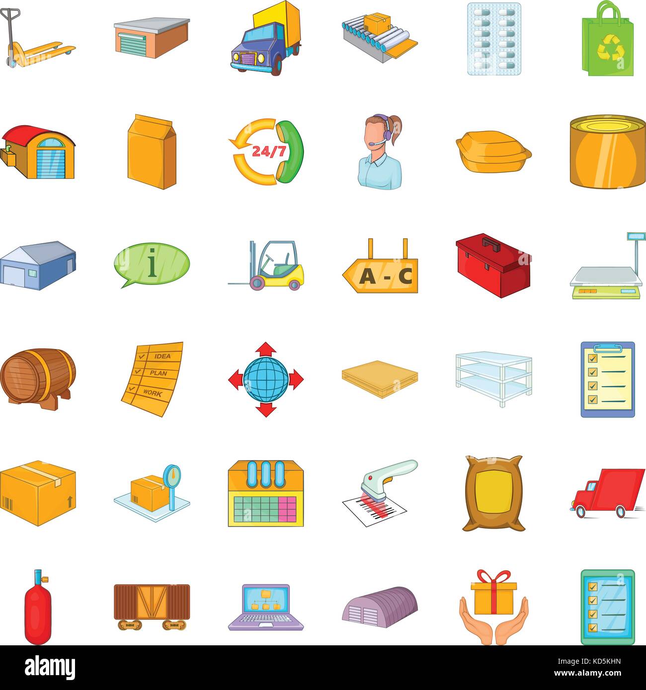 Storehouse icons set, cartoon style Stock Vector Image & Art - Alamy