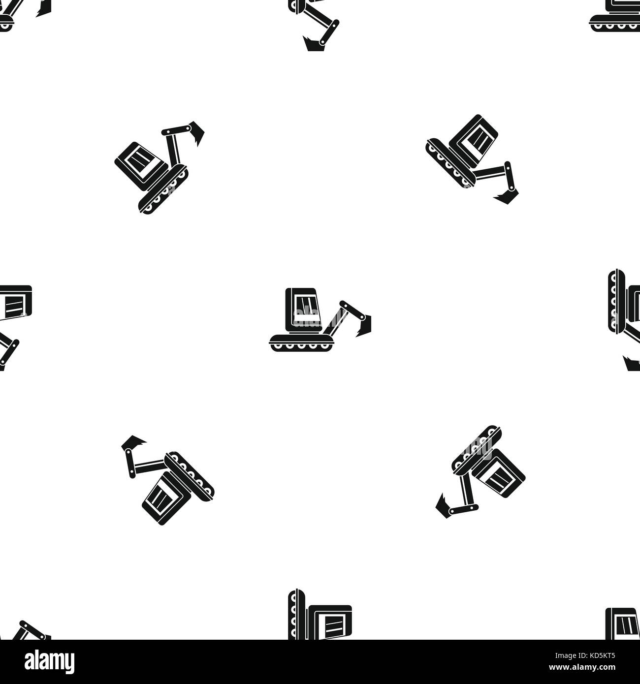 Mini excavator pattern seamless black Stock Vector Image & Art - Alamy