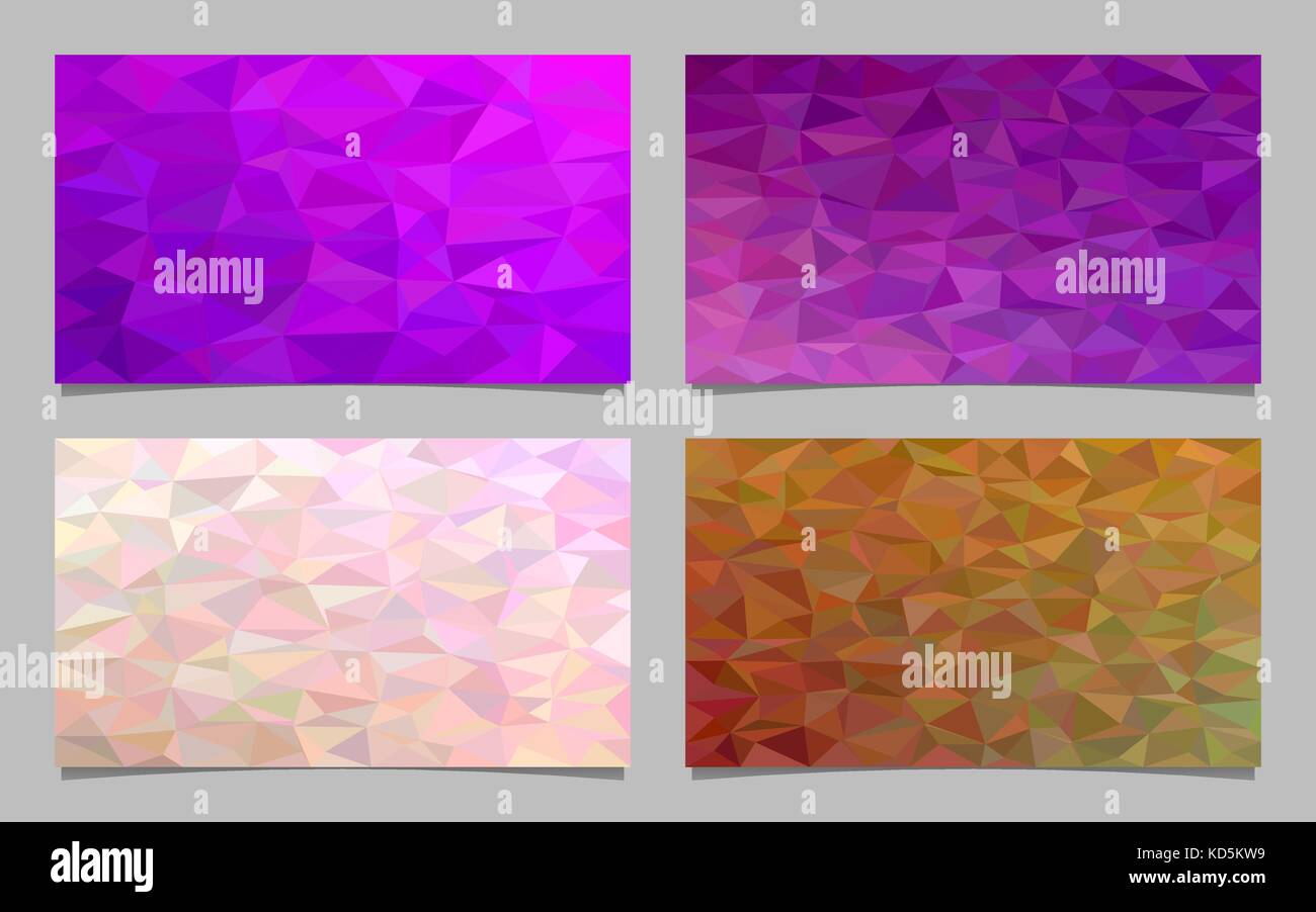 Polygonal Irregular Triangle Tile Mosaic Card Background Set Modern