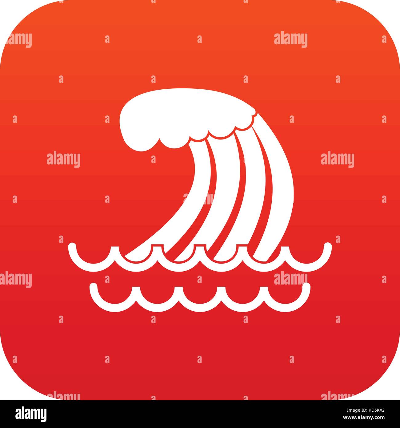 Tsunami wave icon digital red Stock Vector Image & Art - Alamy