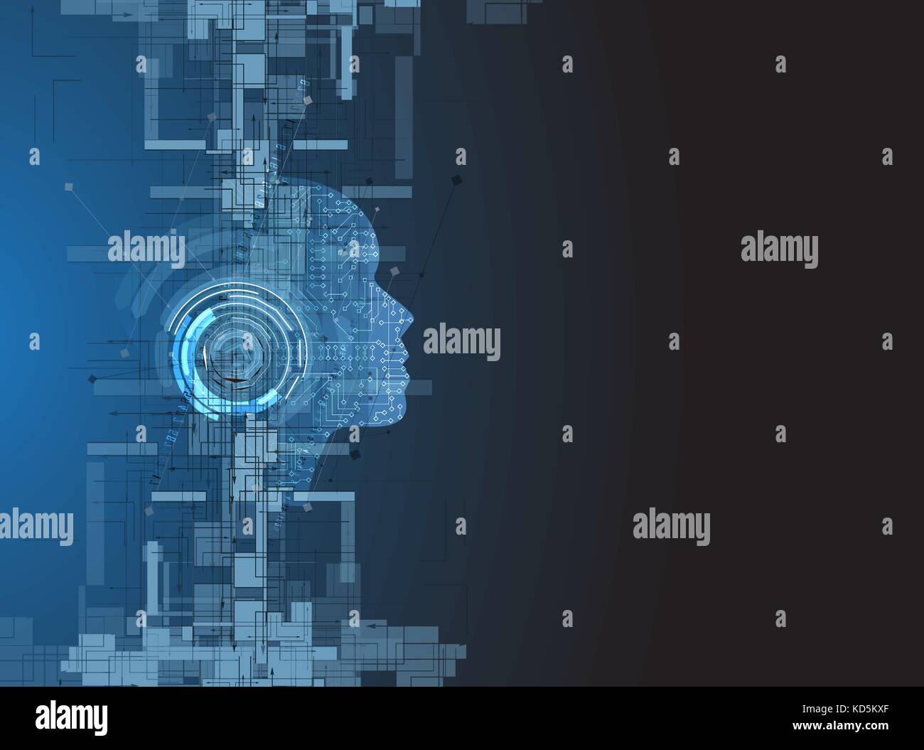 Abstract Artificial intelligence. Technology web background. Virtual ...