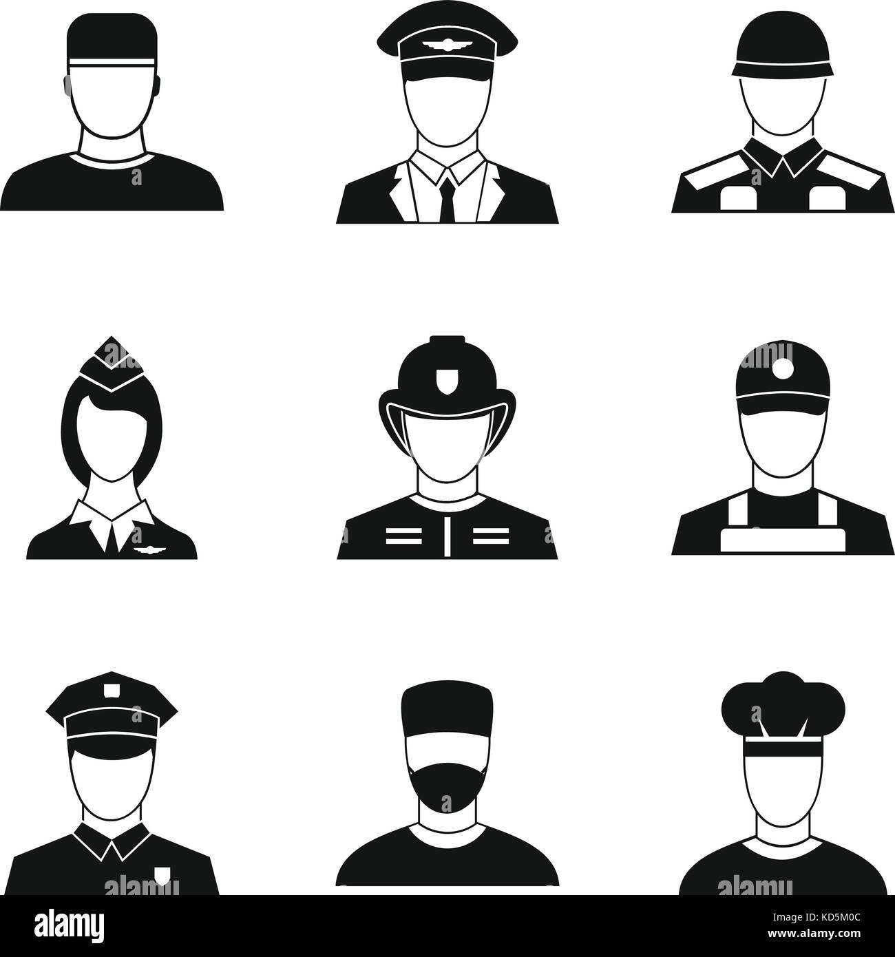 Officer icons set, simple style Stock Vector Image & Art - Alamy