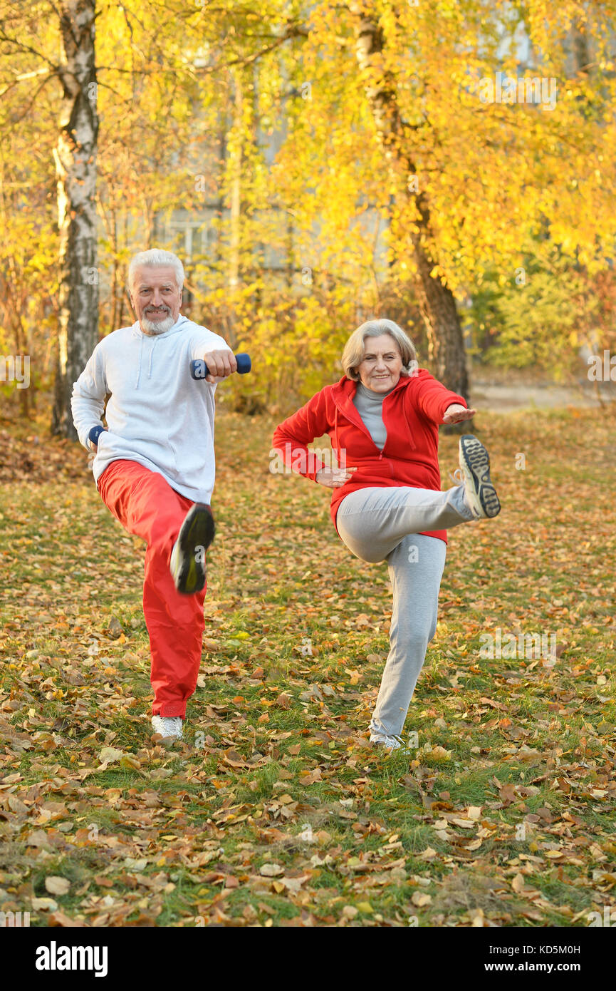 Couple doing physical exercises hi-res stock photography and images - Alamy