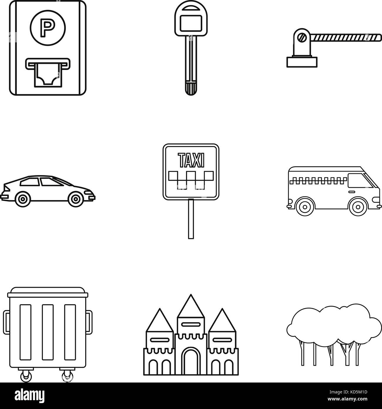 City element icons set, outline style Stock Vector Image & Art - Alamy