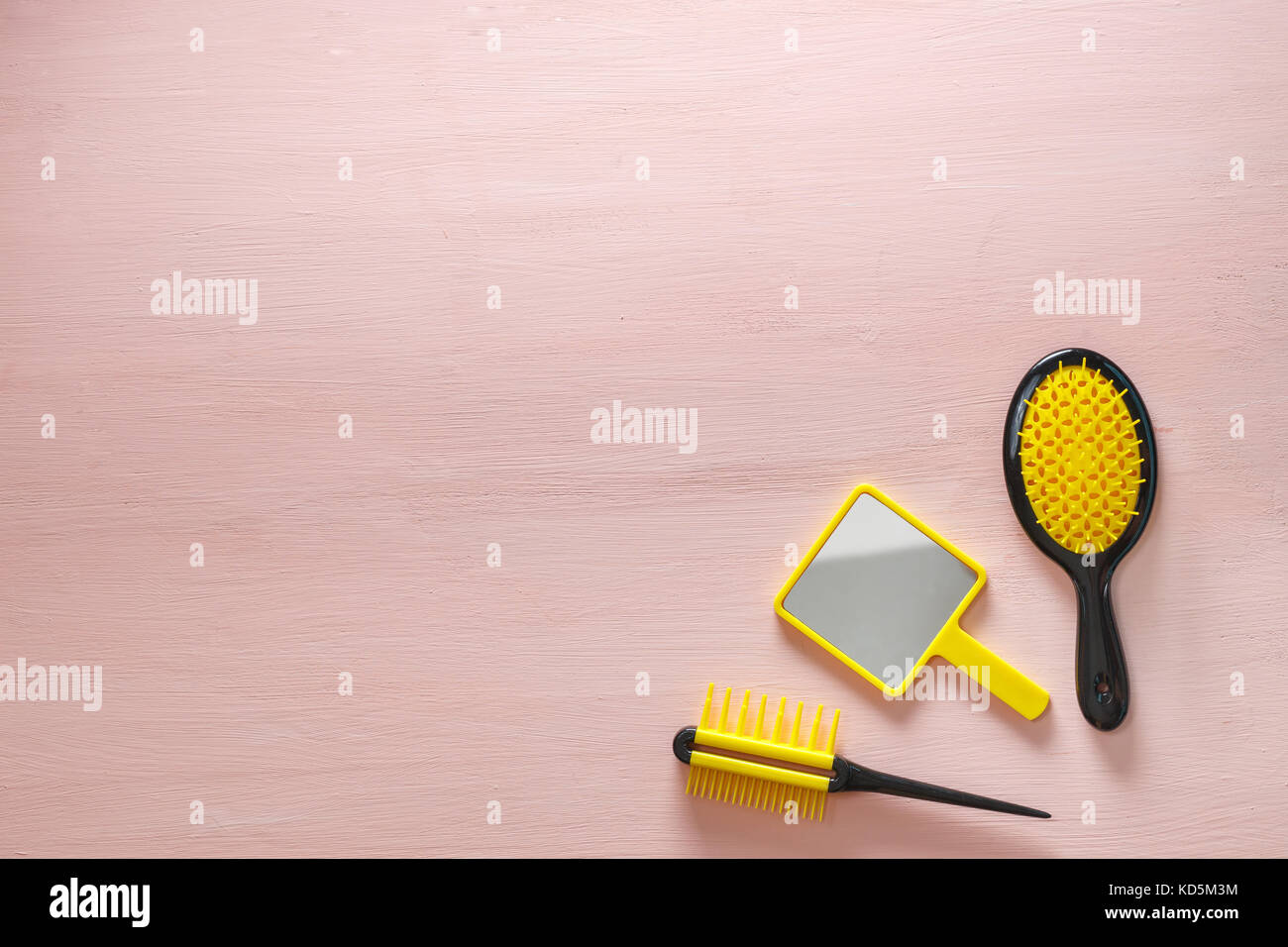 Two yellow hair comb crest brushes with handle for all types and pocket ...