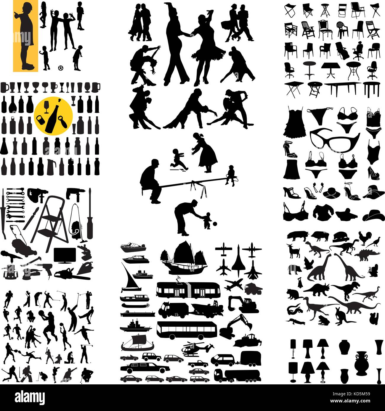 Mix silhouette vector Stock Vector Image & Art - Alamy